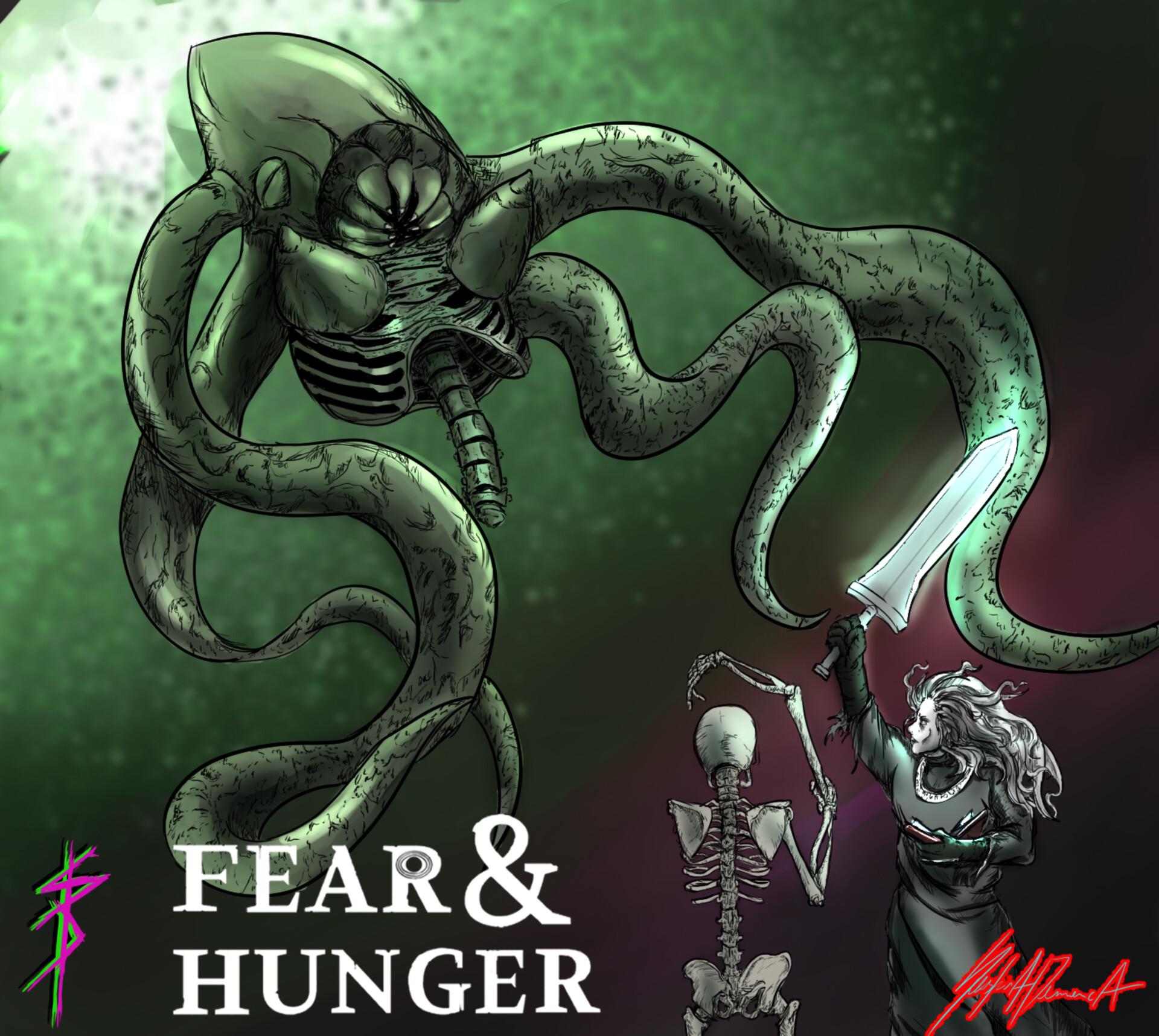 ArtStation - Fear&Hunger Enki vs Sylvan fanart