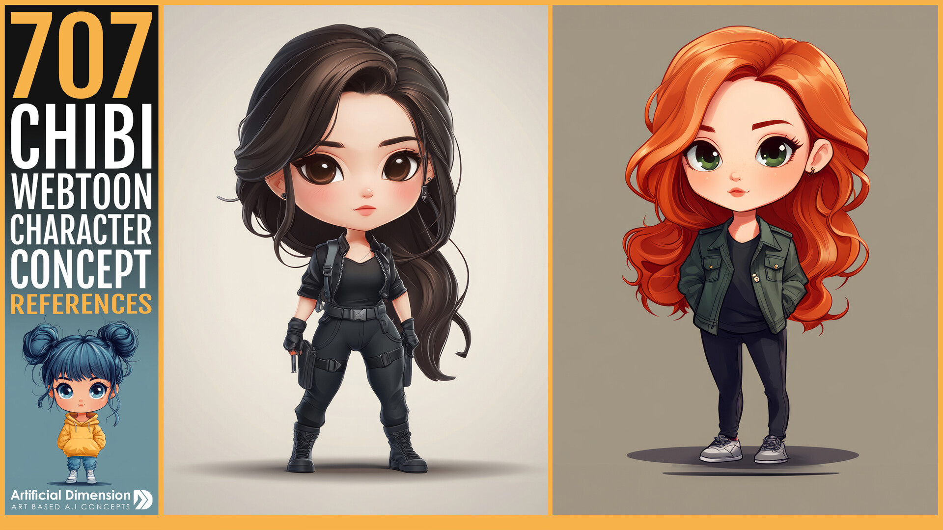 Artificial Dimension - 707 Chibi Webtoon Character Concept