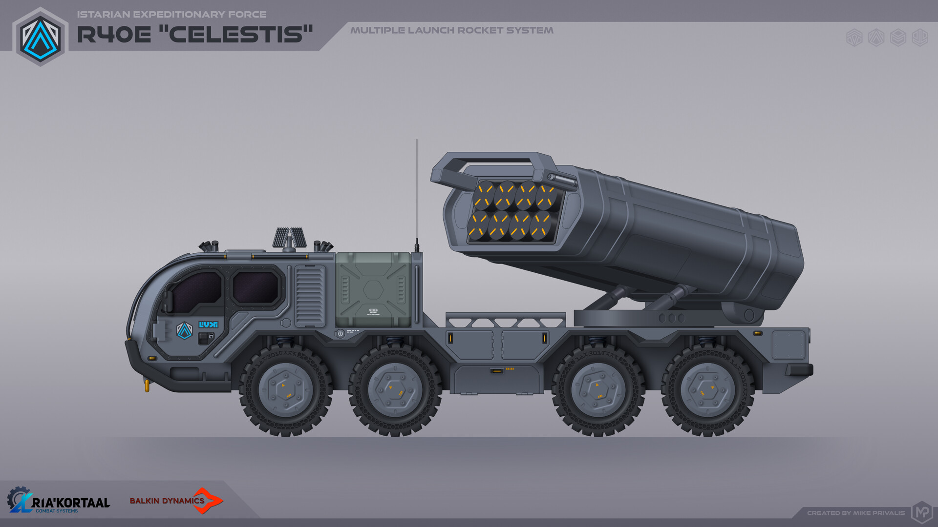 futuristic multiple rocket launcher
