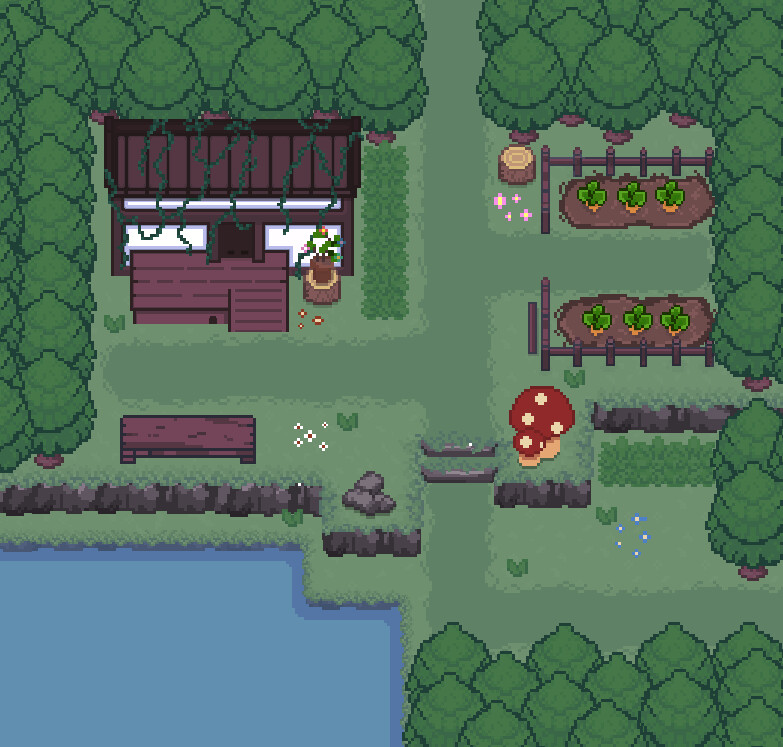 ArtStation - 2D Environment - Cabin in the woods