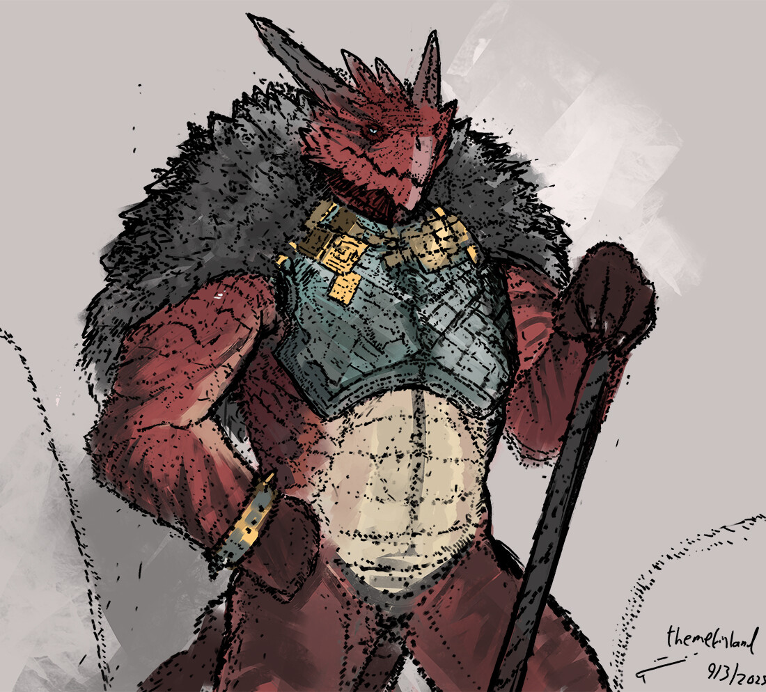 ArtStation - Dragonborn barbarian