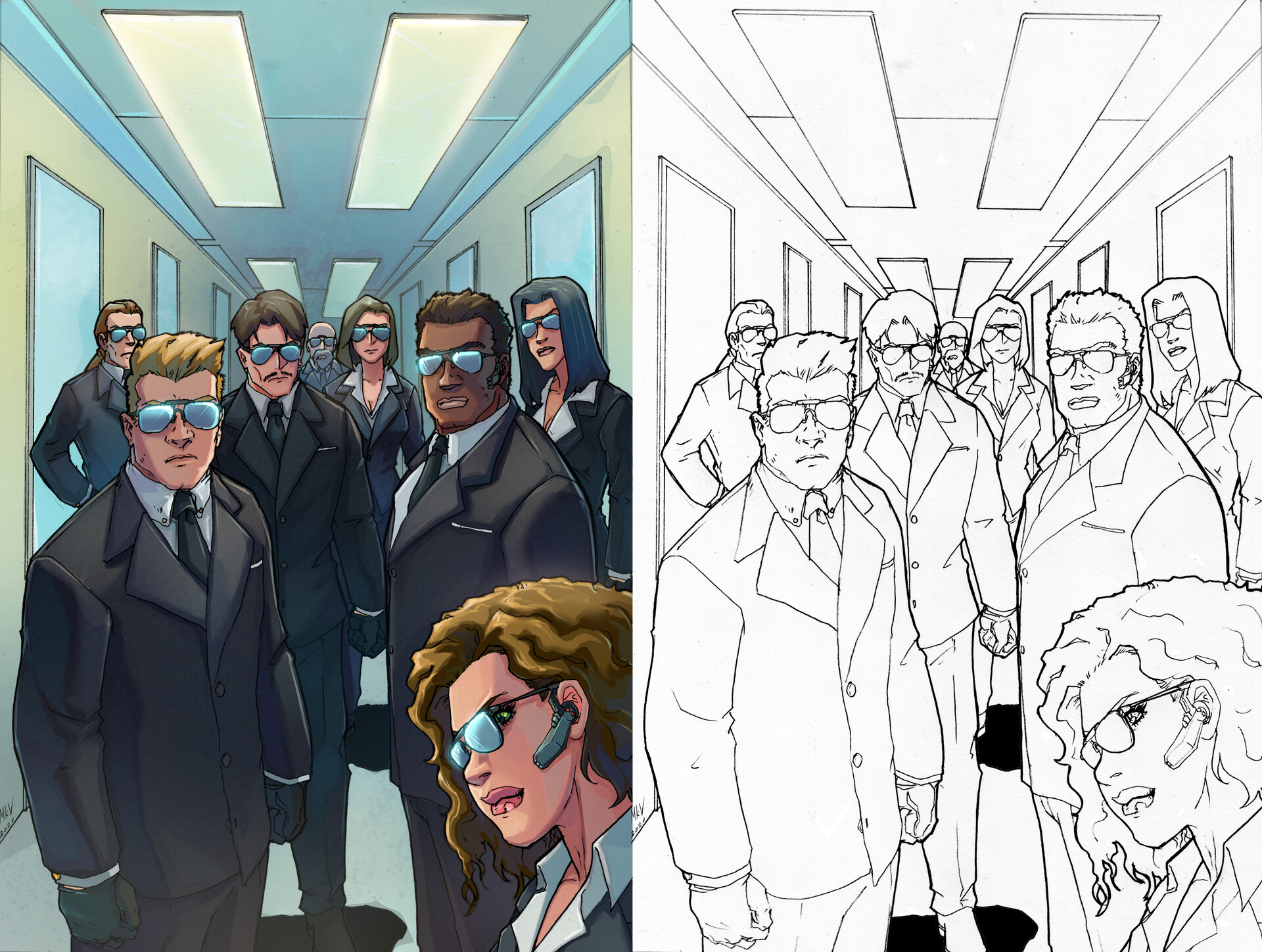 ArtStation - SUITS cover coloring for The Edge comic book