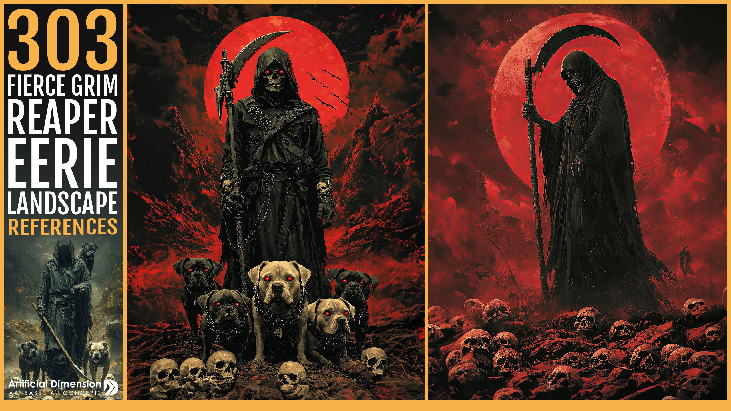 Artificial Dimension - 303 Fierce Grim Reaper in Eerie Landscape