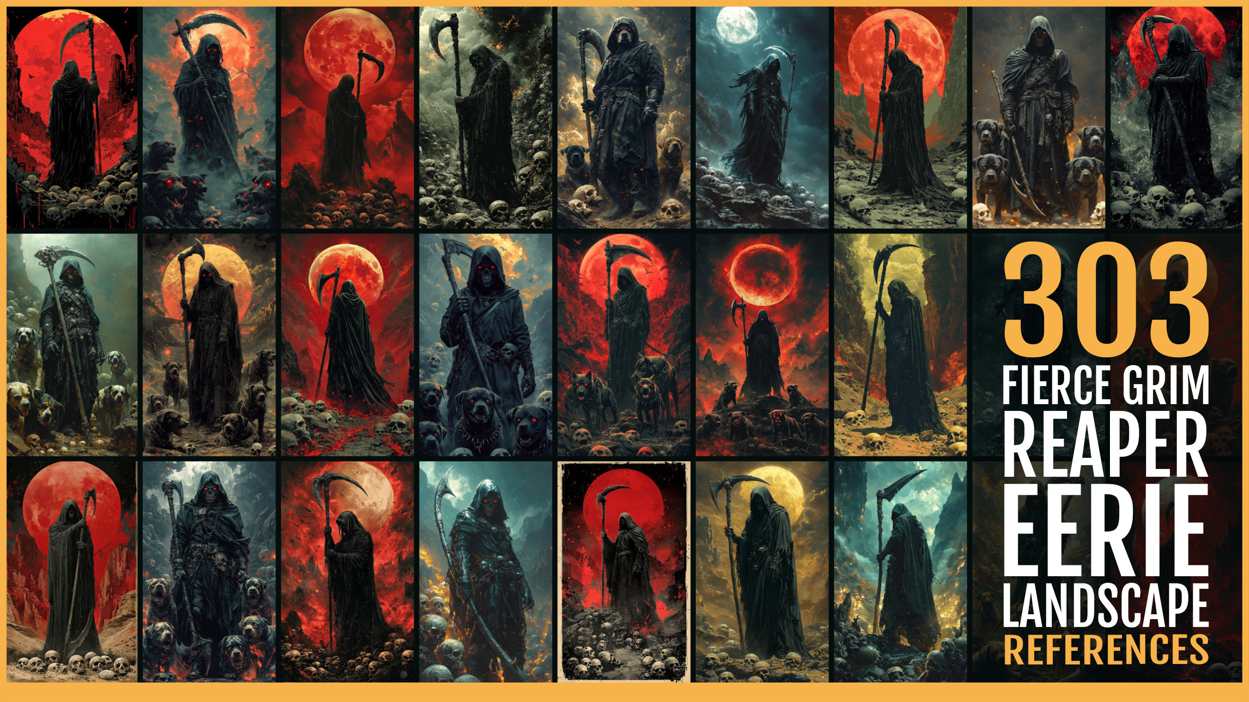 Artificial Dimension - 303 Fierce Grim Reaper in Eerie Landscape