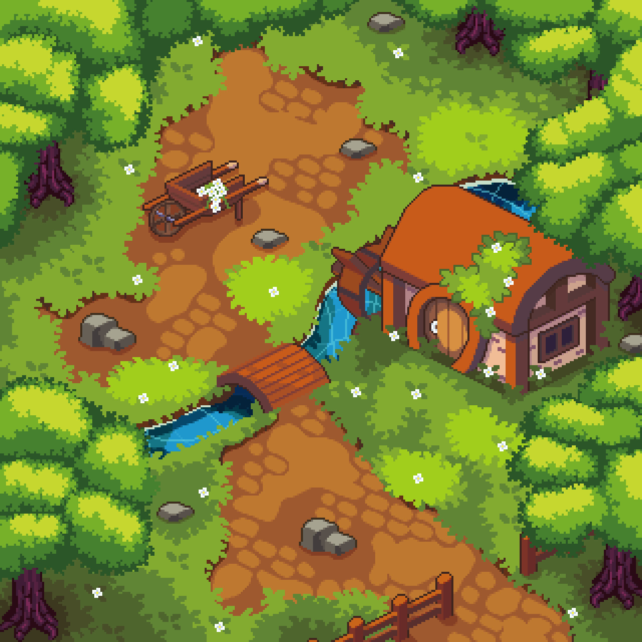 ArtStation - The House by the Creek (Pixel Art Environment)