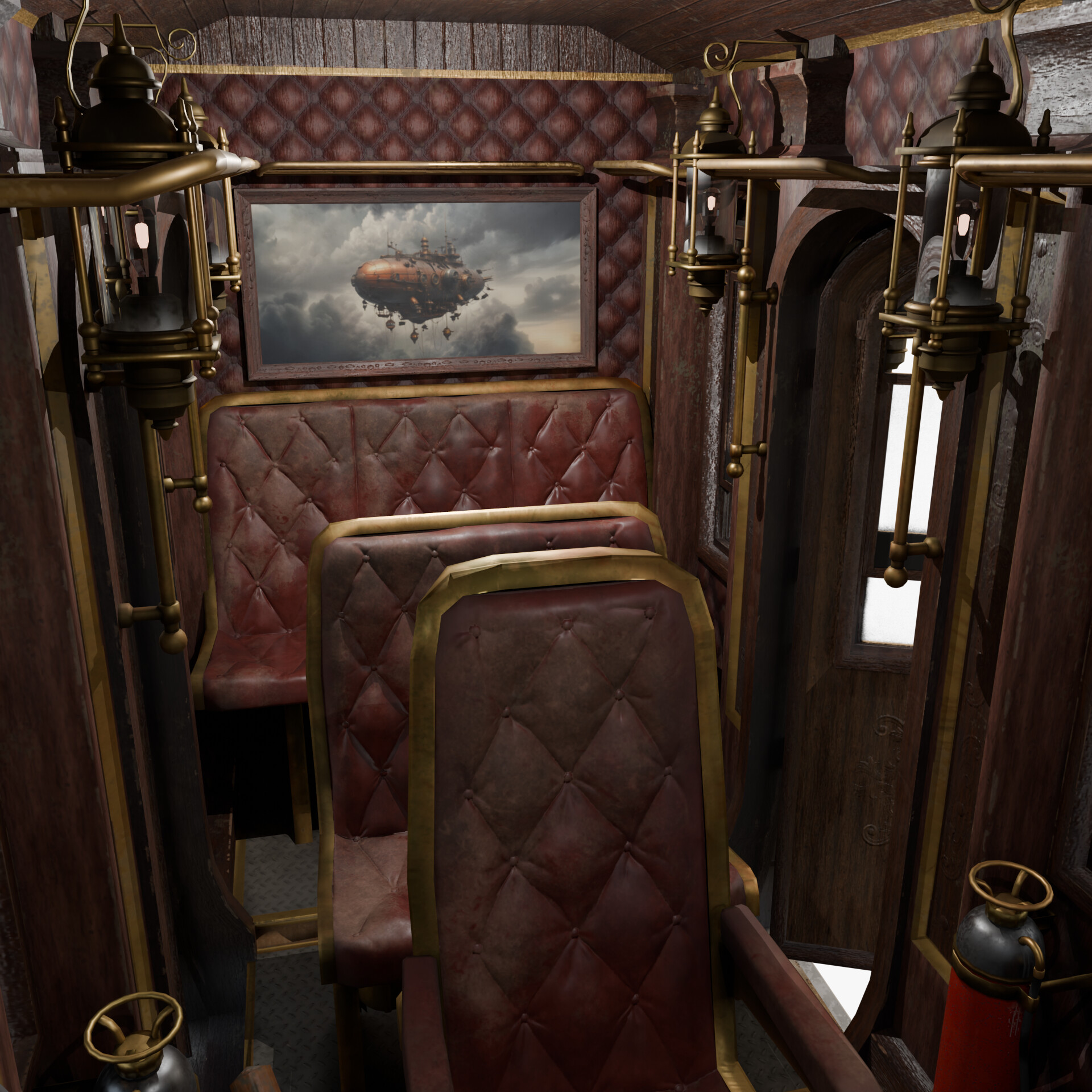 steampunk car interior