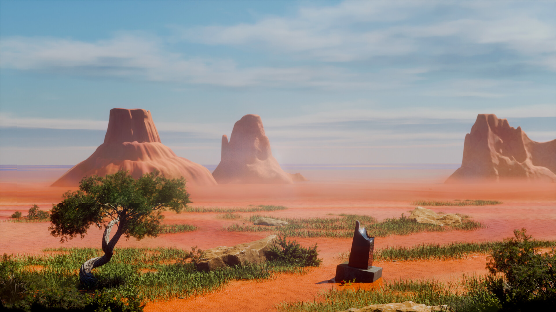 ArtStation - Broken obelisk in the desert