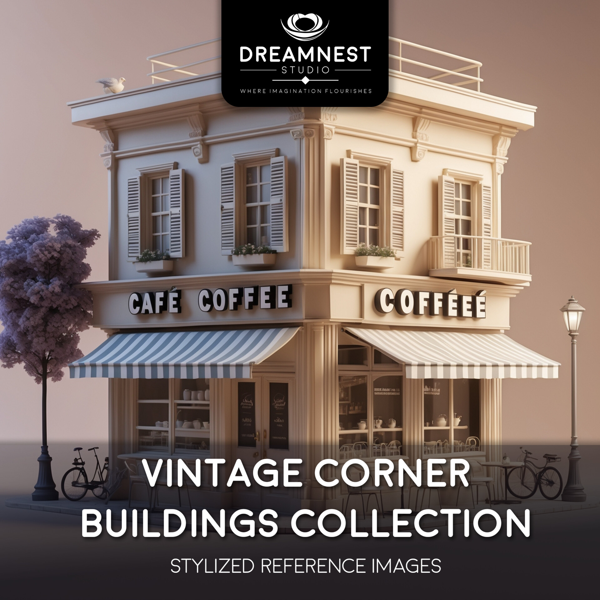 ArtStation - Vintage Corner Buildings Collection-2k-Stylized Reference ...