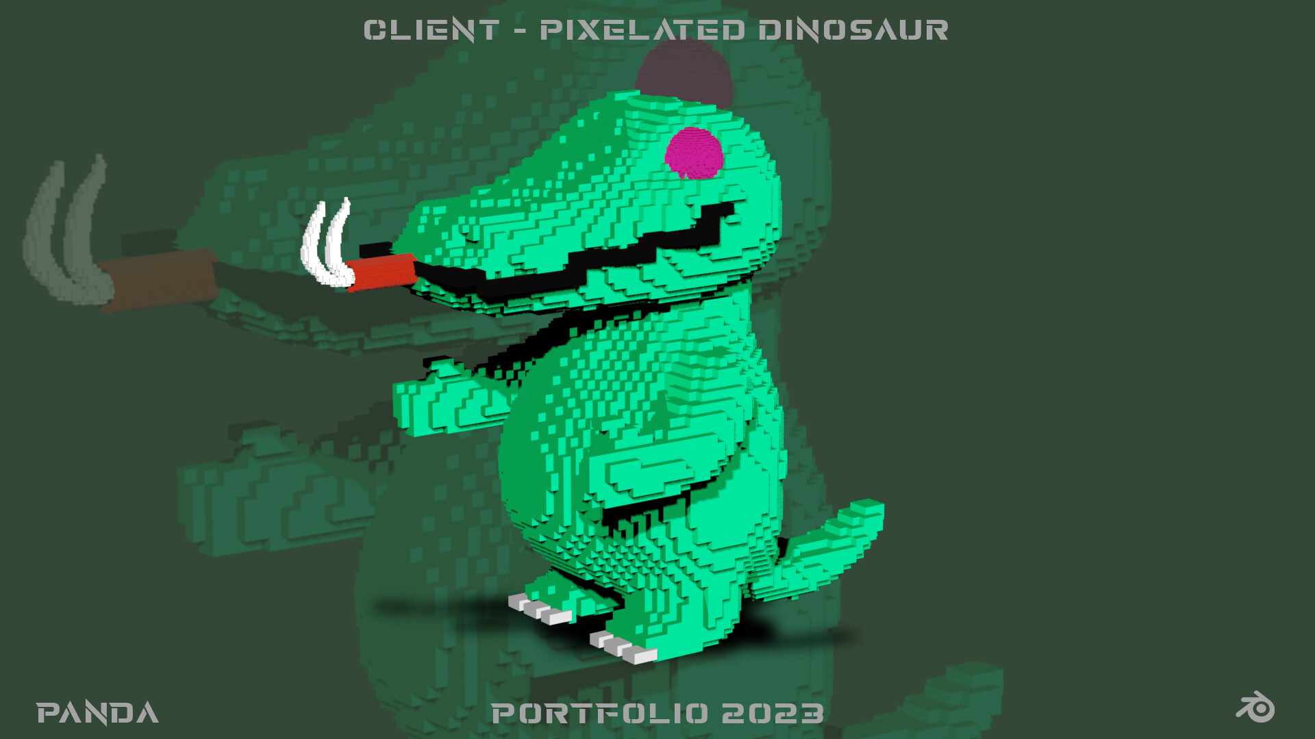 ArtStation - Pixelated Dinosaur