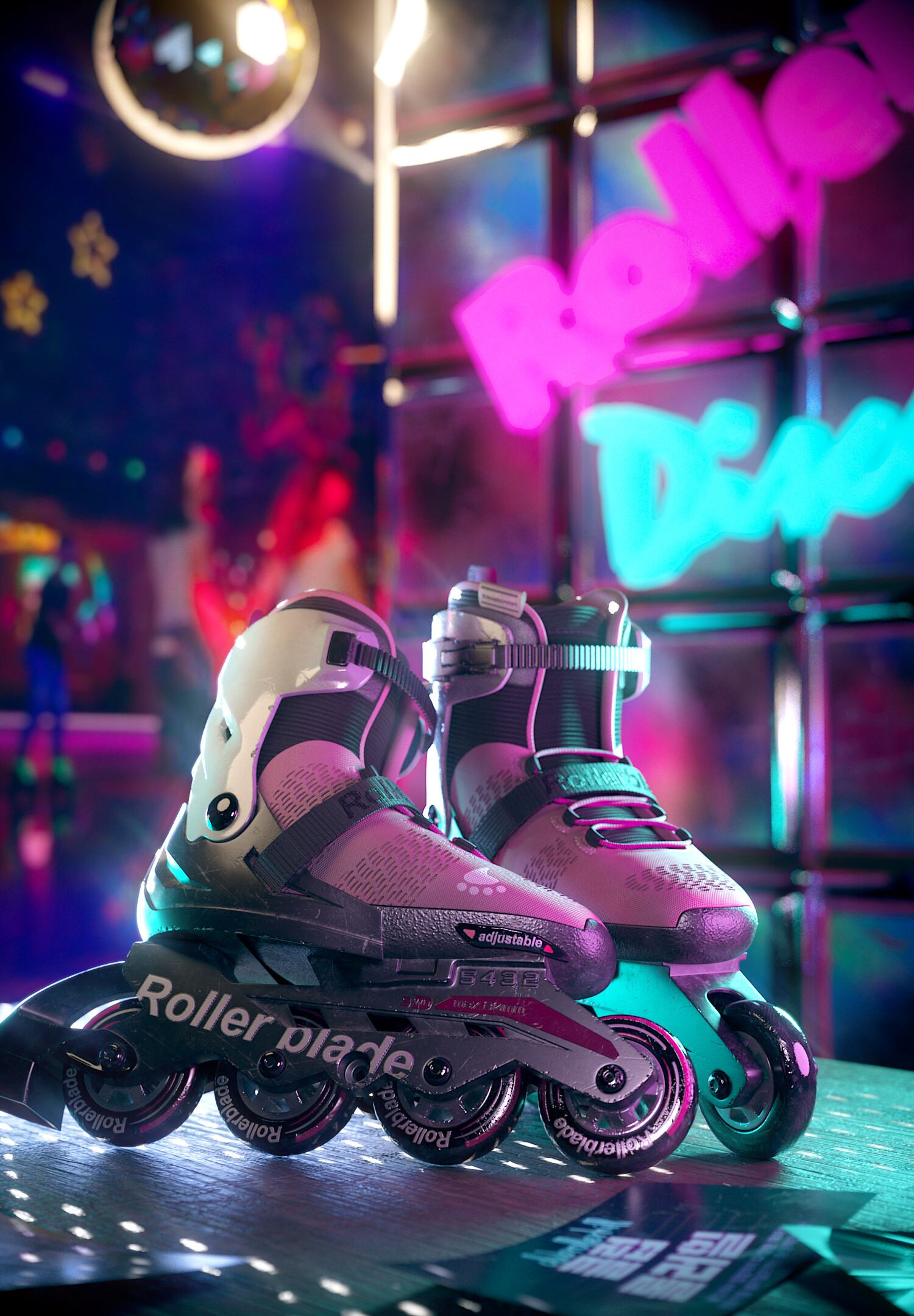 ArtStation - Roller Blade in old disco roller club