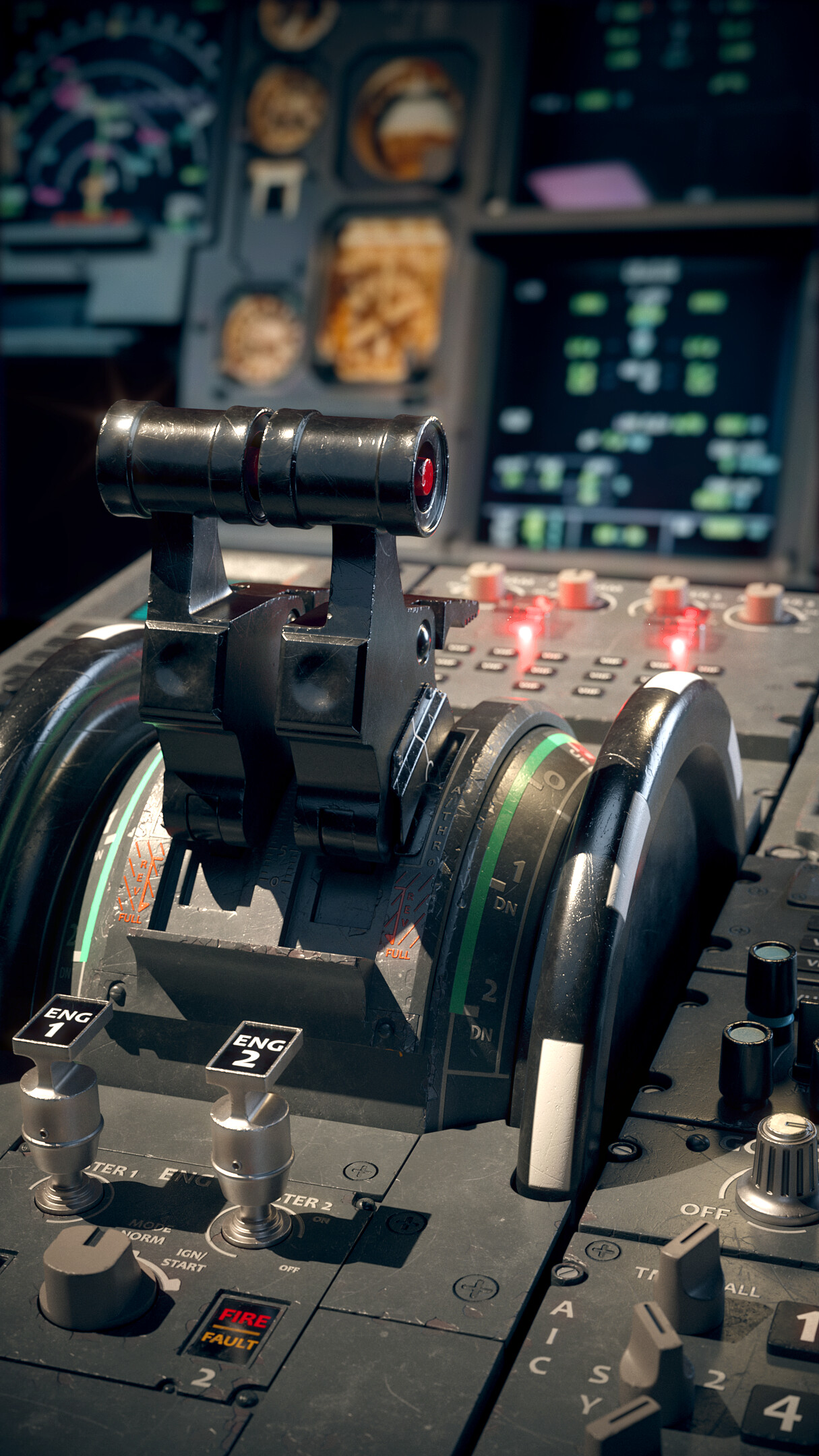 ArtStation - A little part of cockpit view flight stick A320