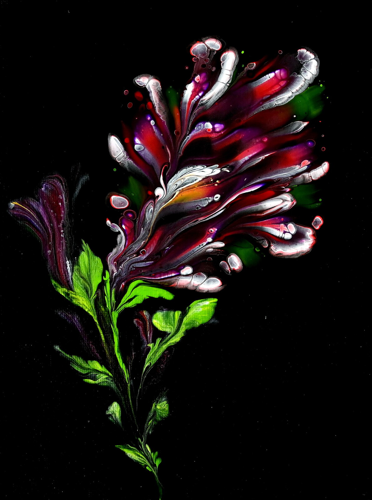 Fiona Art - Effortless Elegance: Fluid Acrylics Reverse Flower Dip with ...