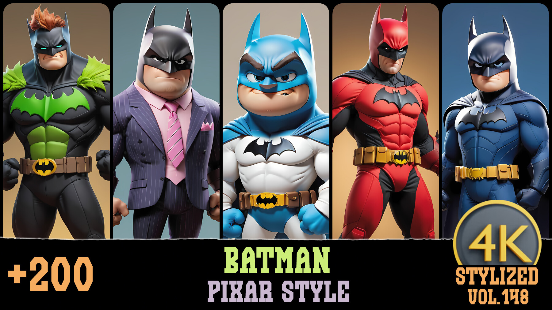 ArtStation - +200 Batman Pixar Style | 4K | Stylized Vol.148