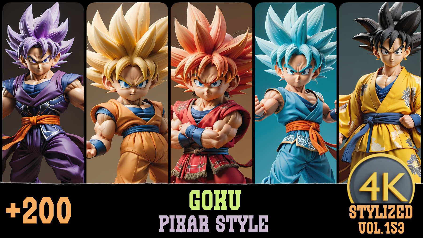 ArtStation - +200 Goku Pixar Style | 4K | Stylized Vol.153