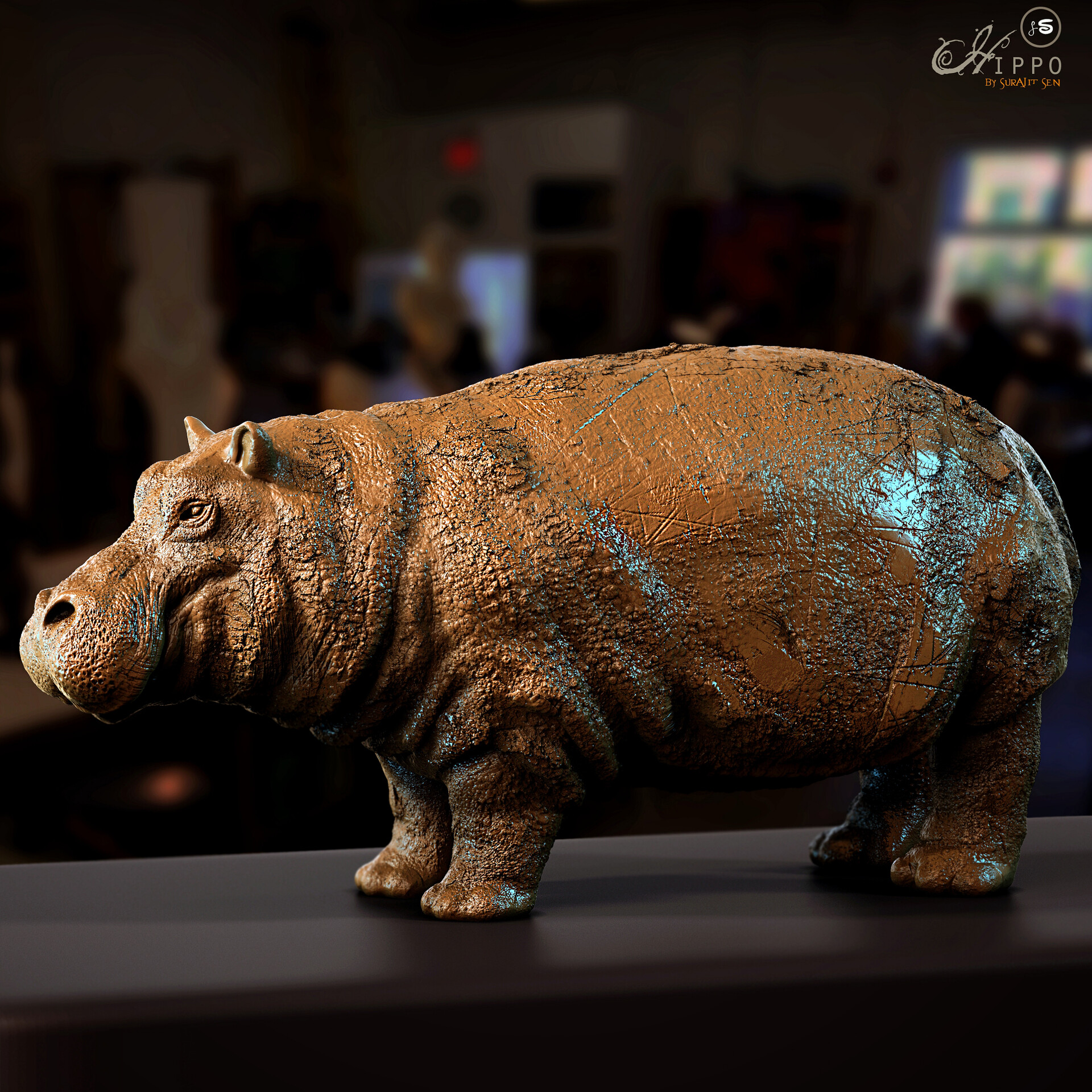 ArtStation - Hippo - Digital Sculpture by Surajit Sen