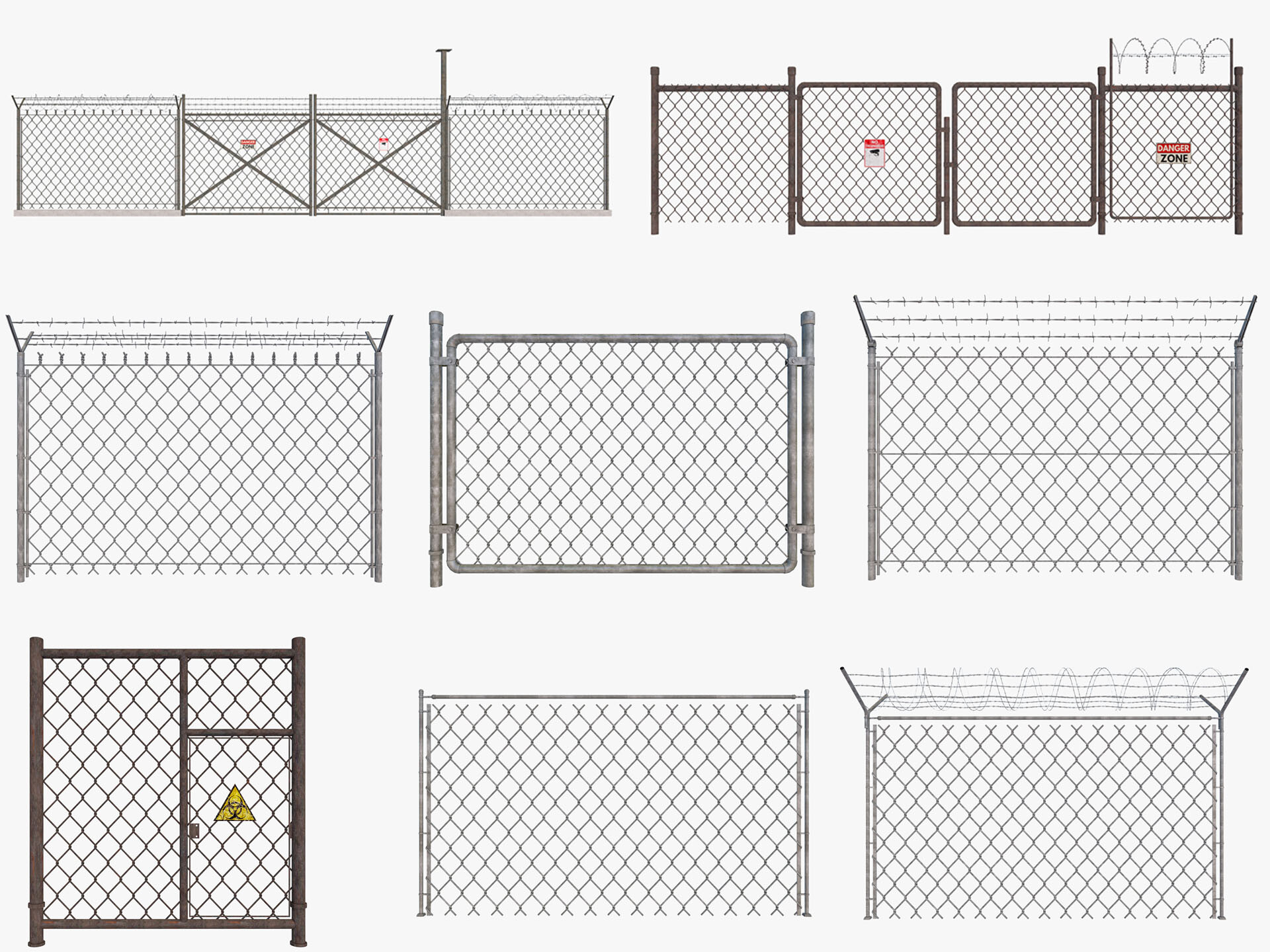 ArtStation - Barbed Wire fence collection