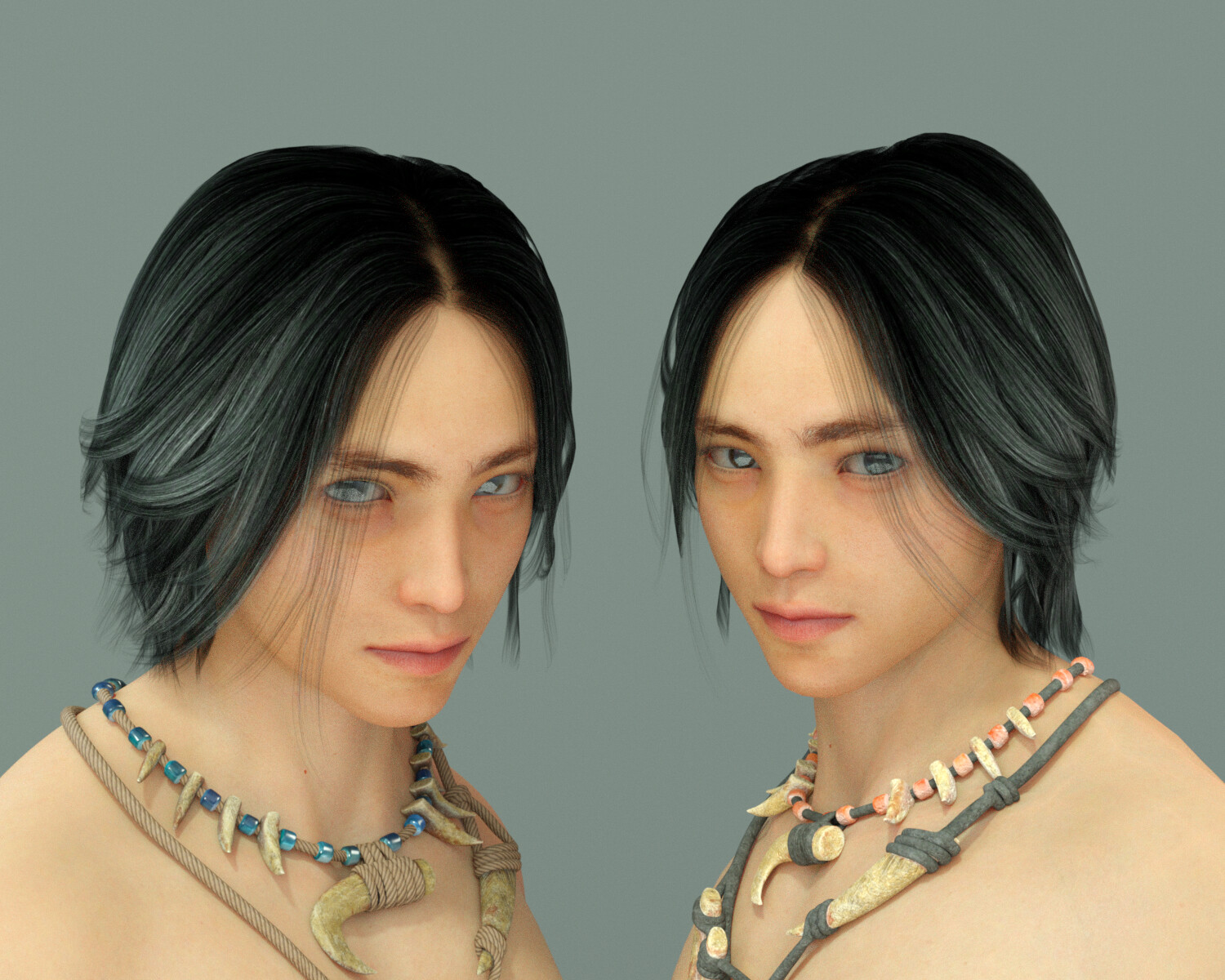 ArtStation - twins portrait