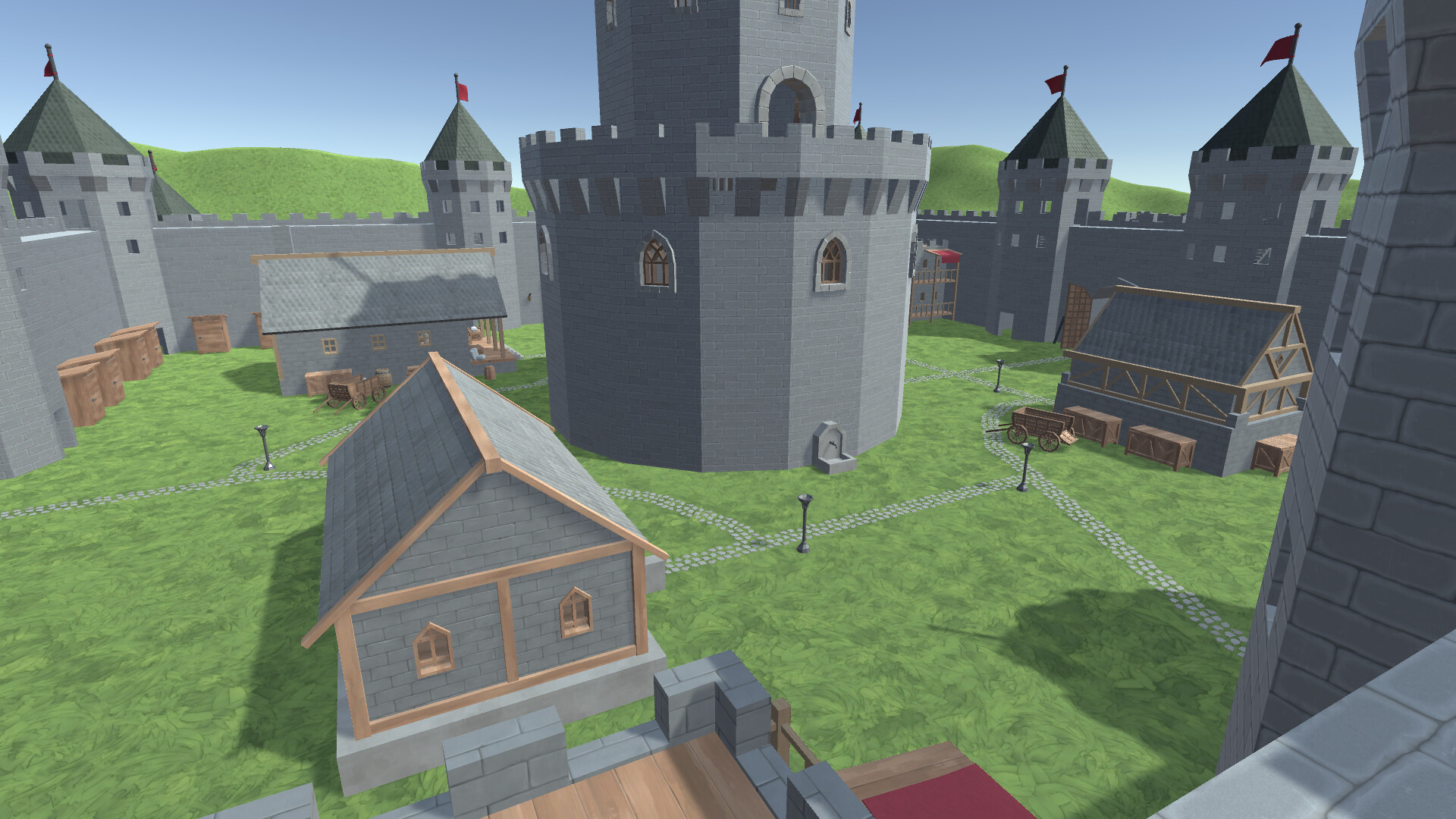 Blue Polygon - Lowpoly Castle 01
