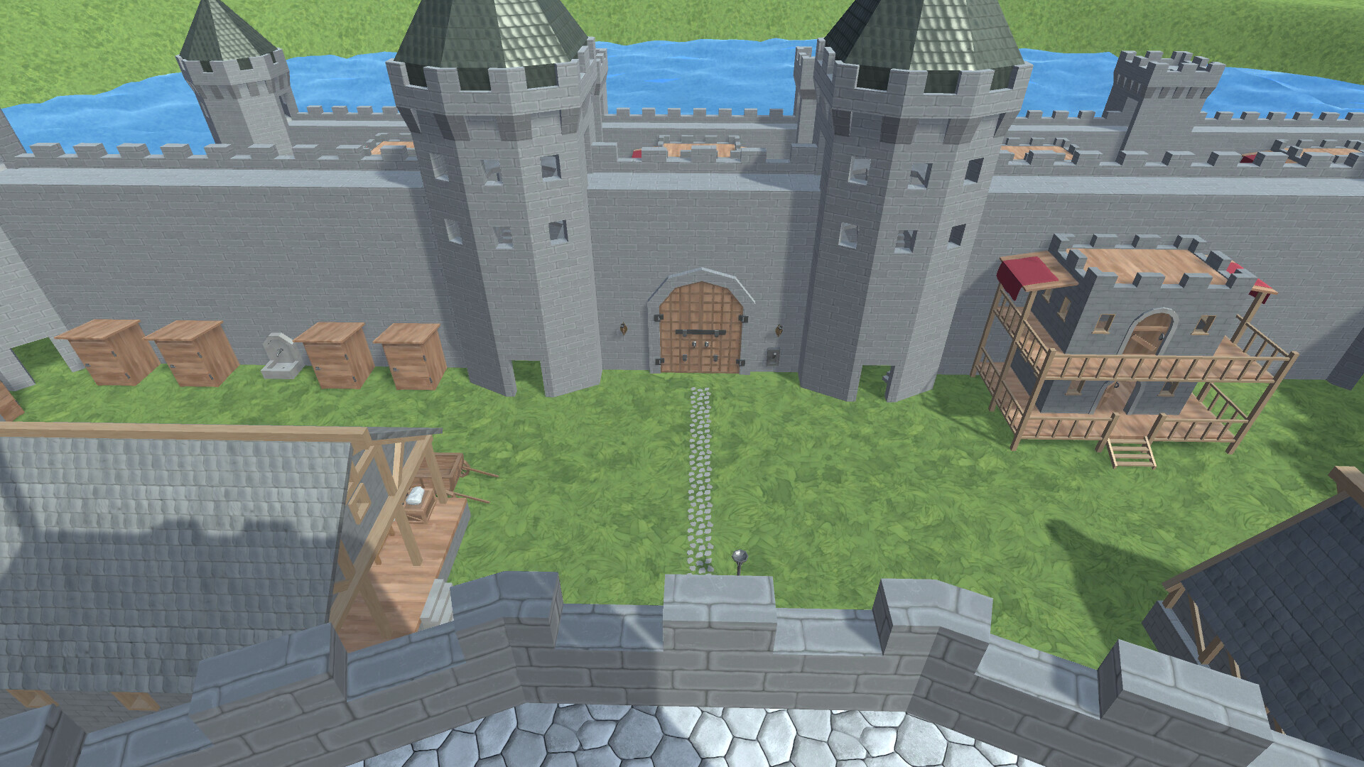 Blue Polygon - Lowpoly Castle 01