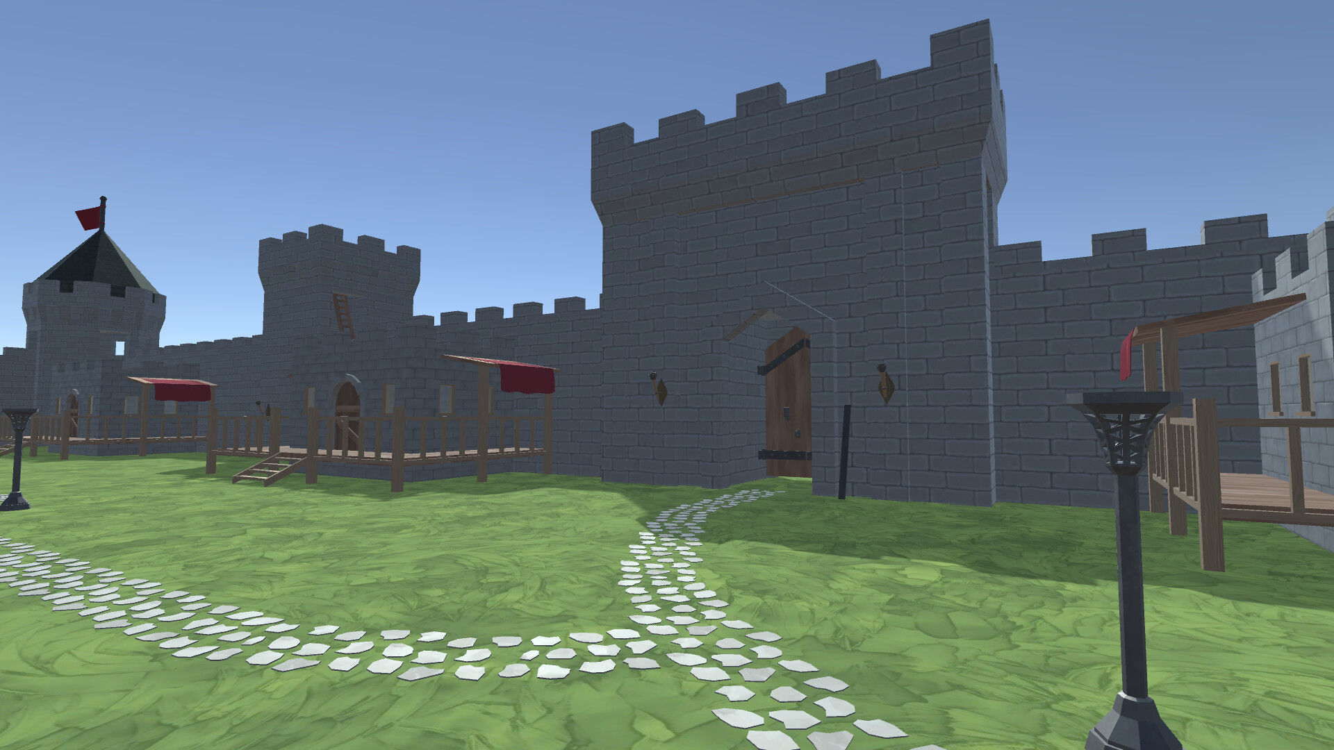 Blue Polygon - Lowpoly Castle 01