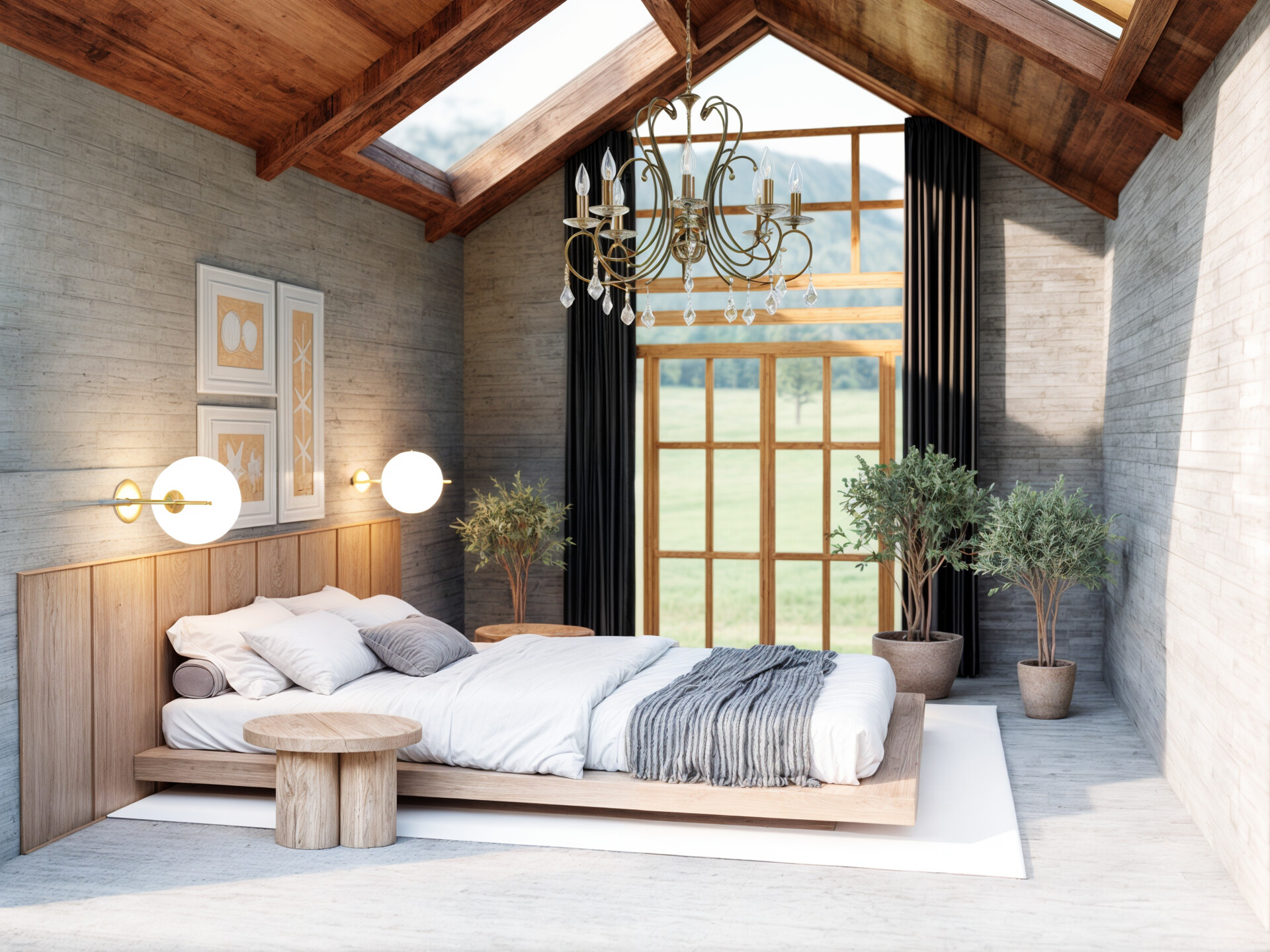 ArtStation - Modern Rustic Bedroom Visualization