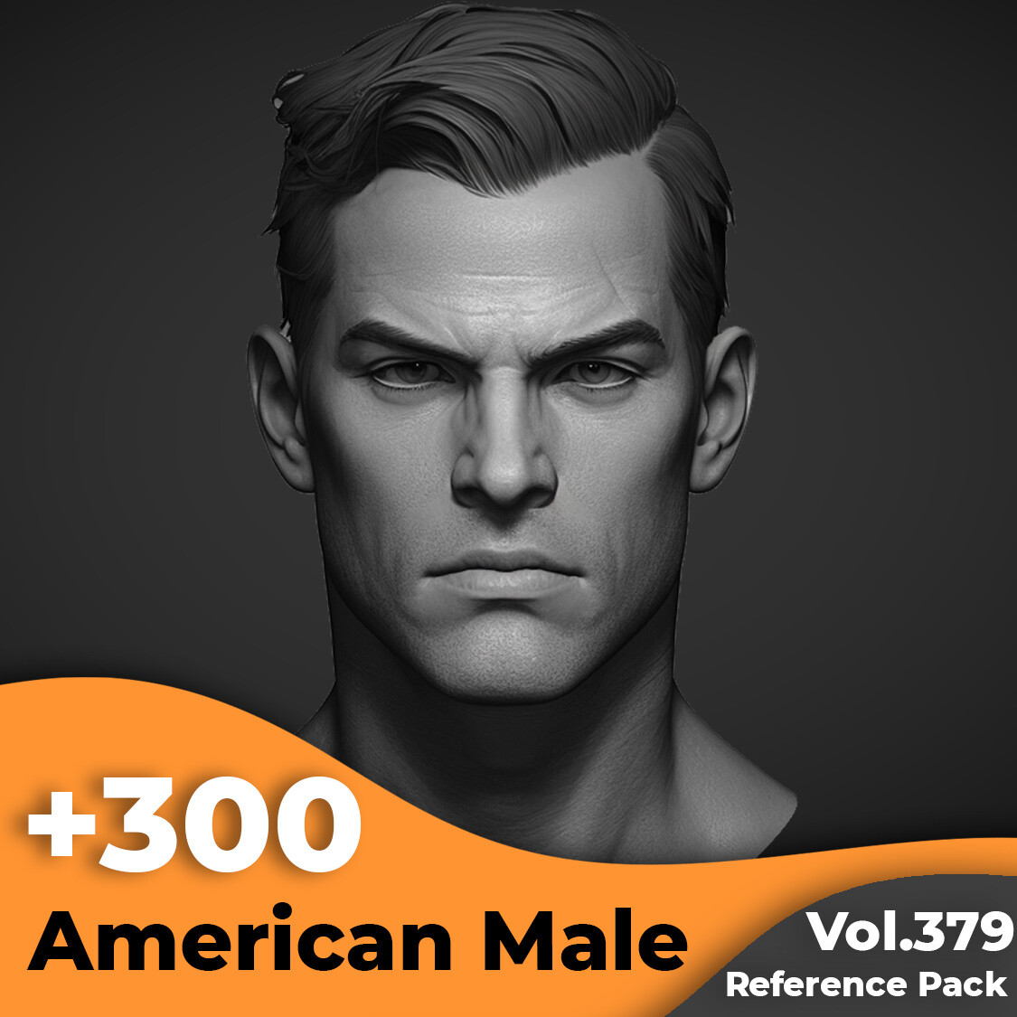 3D Head Sculpt References in 4K - Tika Art - American Male Head Sculpt ...