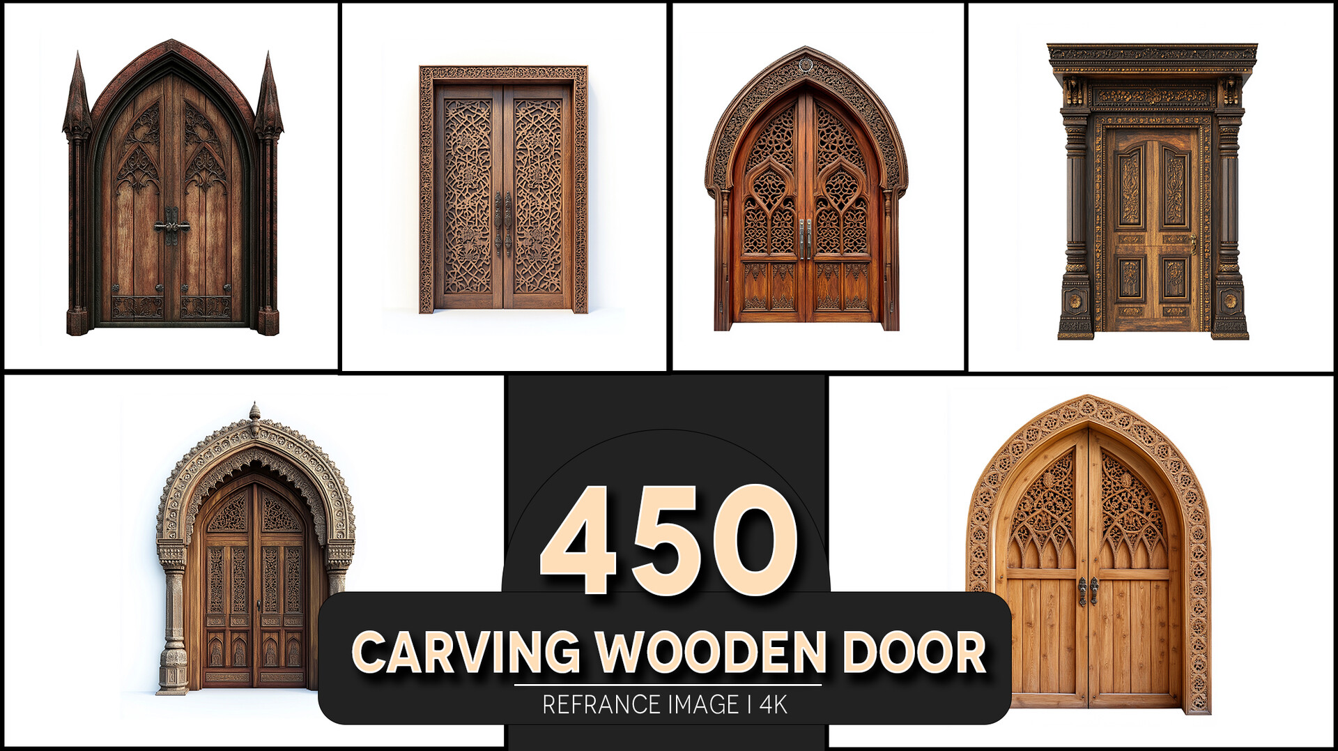 Pixel Ref - Carving Wooden Door 4K Reference/Concept Images