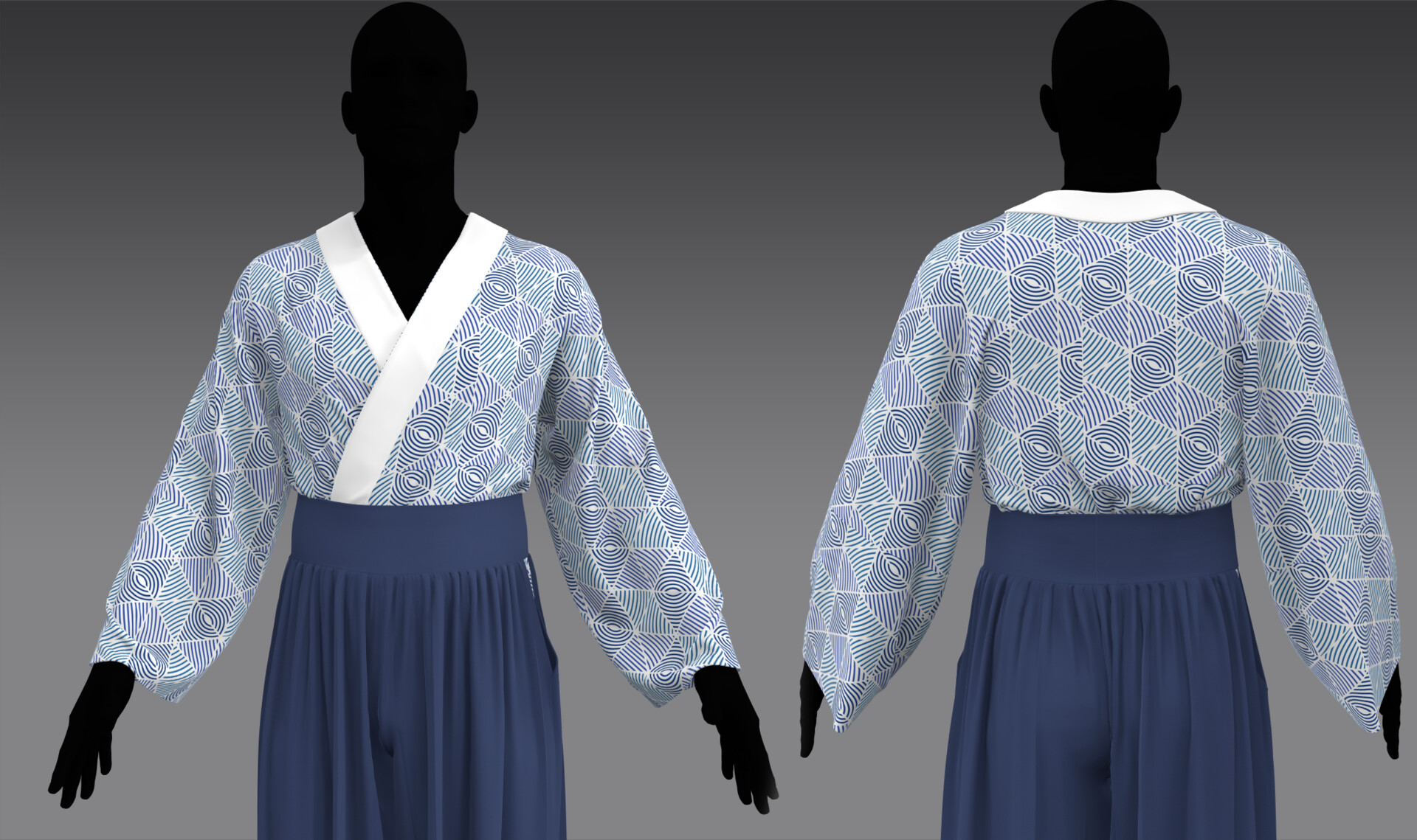male hakama pattern
