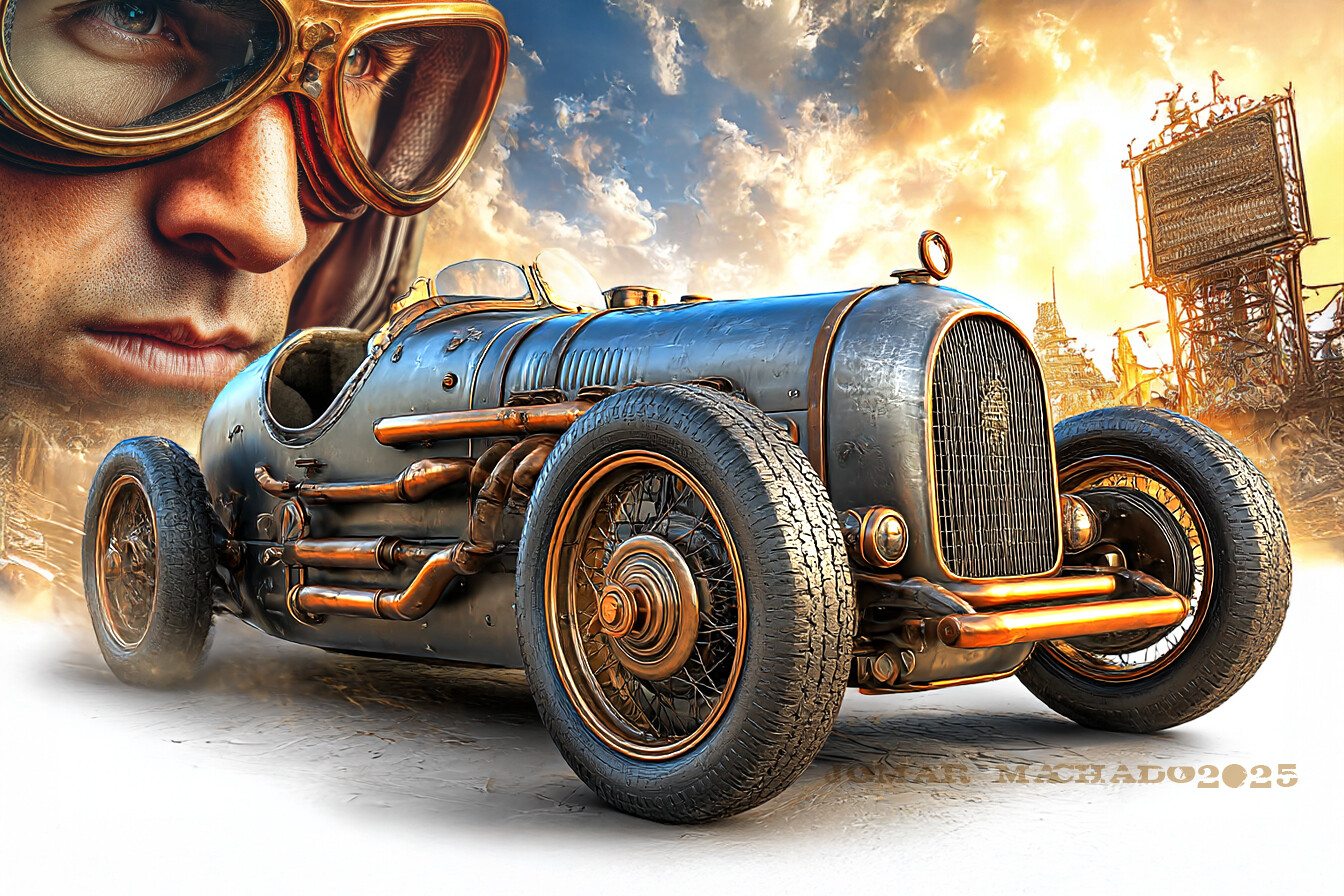 ArtStation - Chrome and Courage: The Daring Odyssey of Steampunk Speedsters