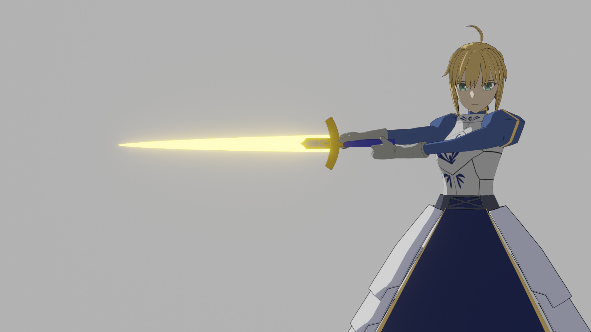 ArtStation - Fate Stay Night Saber 3D Model - 20 August 2023
