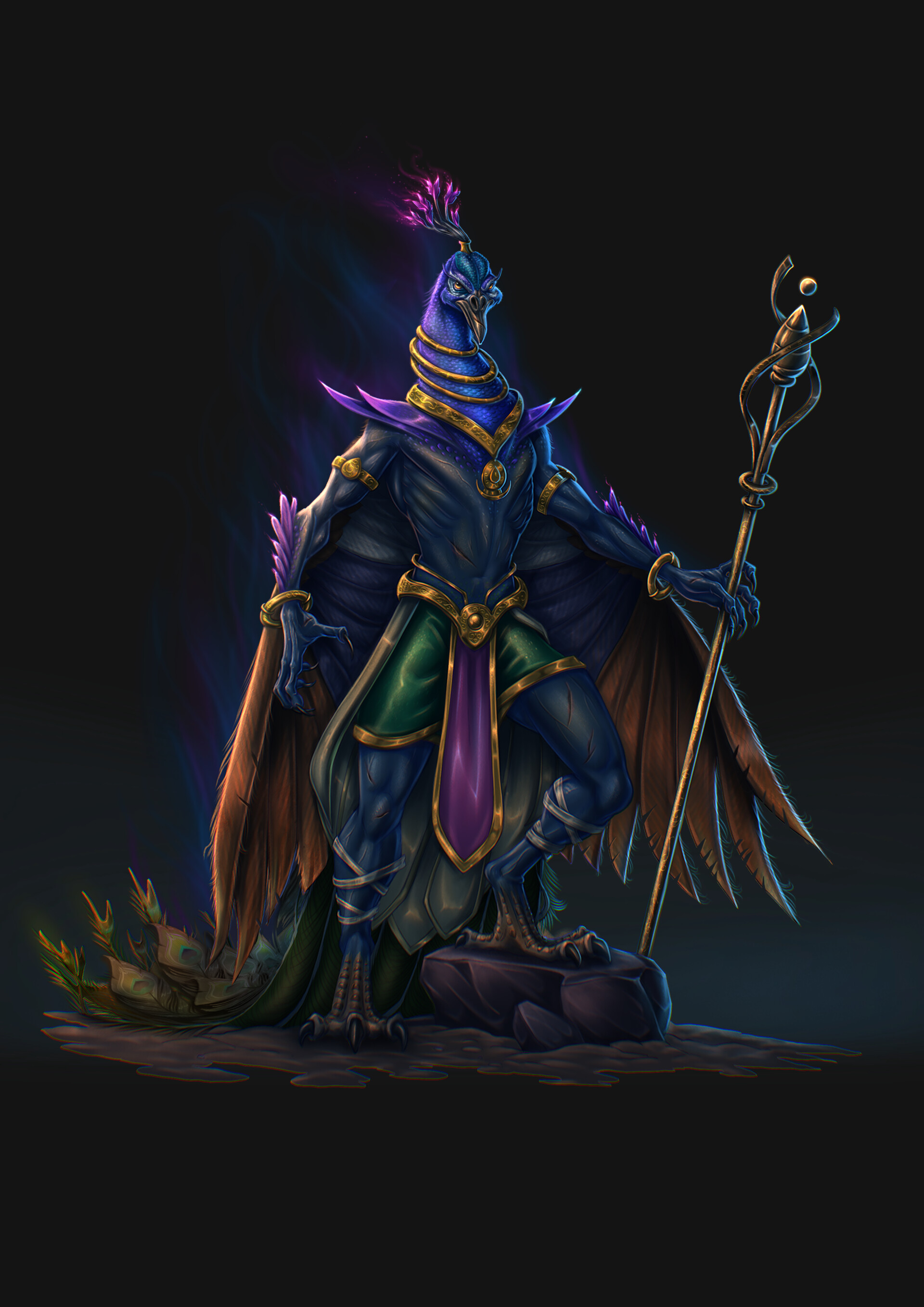 ArtStation - Navilyura, Peacock human hybrid concept art