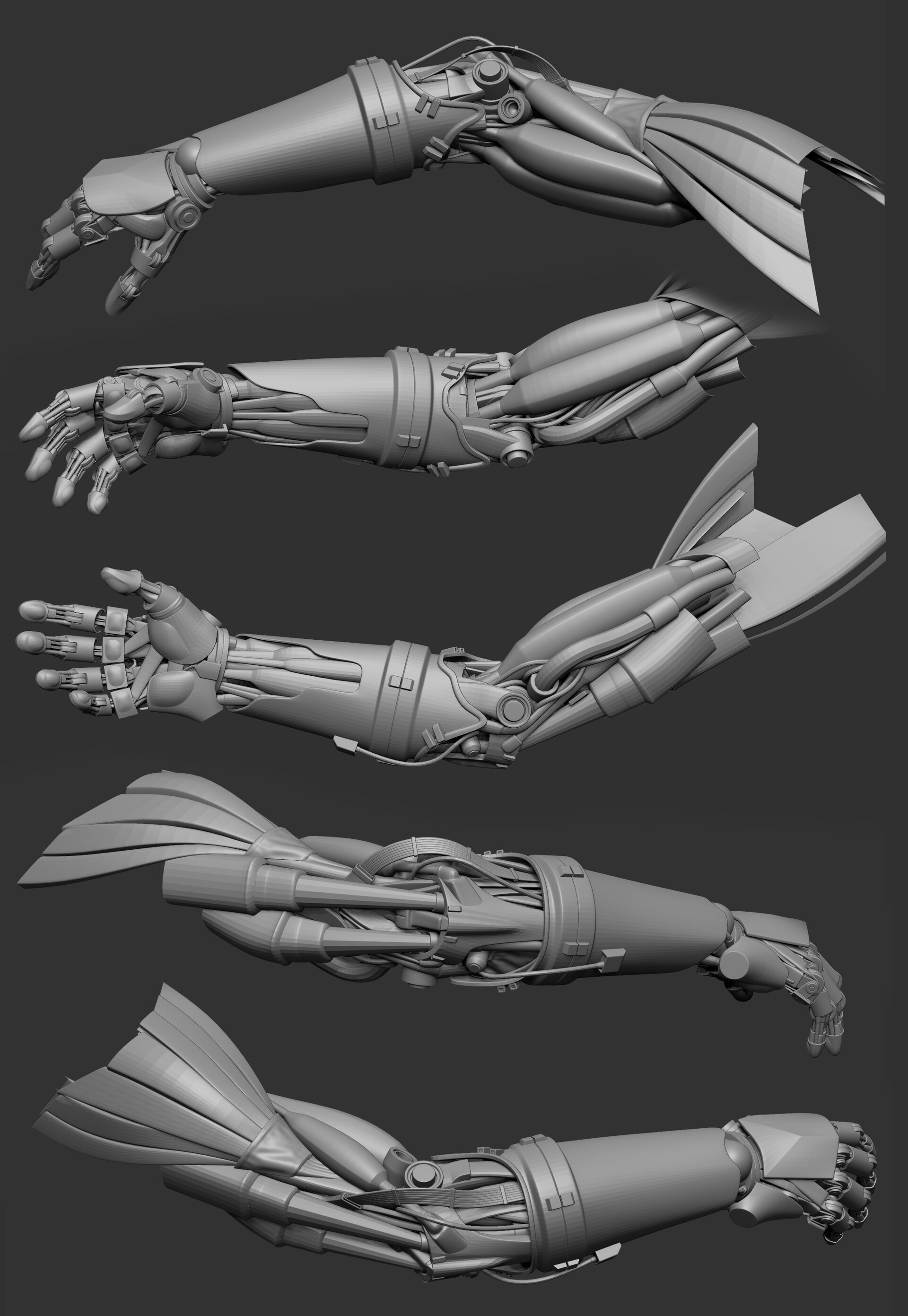 ArtStation - Deus Ex Style Spine and Arm Prosthetics