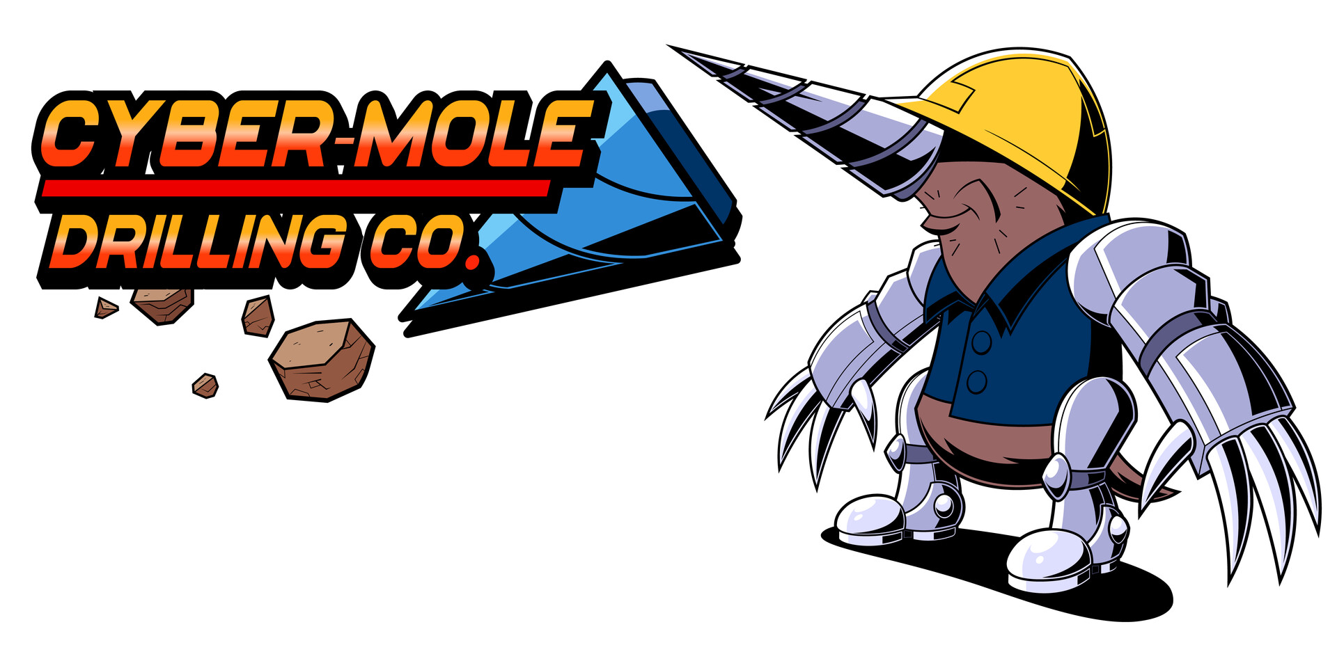 ArtStation - Original Logo and Mascot Design: "CYBER-MOLE Drilling Co."