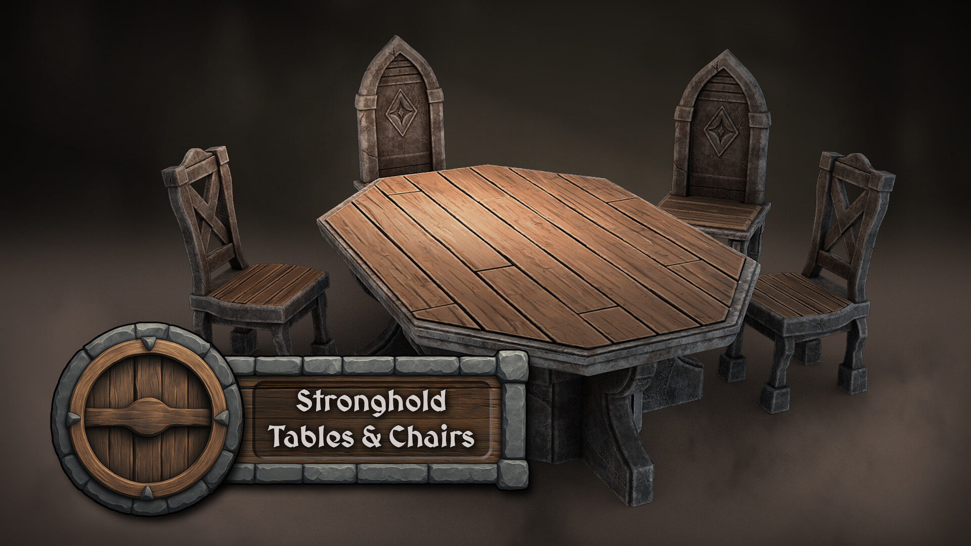3D Tudor - 3DT Stronghold Tables & Chairs Pack for Blender & Game ...