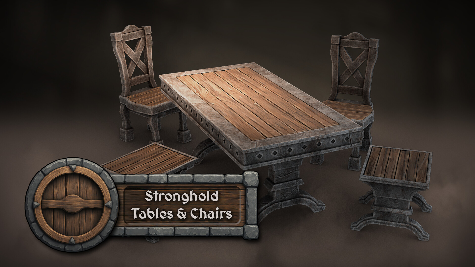 3D Tudor - 3DT Stronghold Tables & Chairs Pack for Blender & Game ...