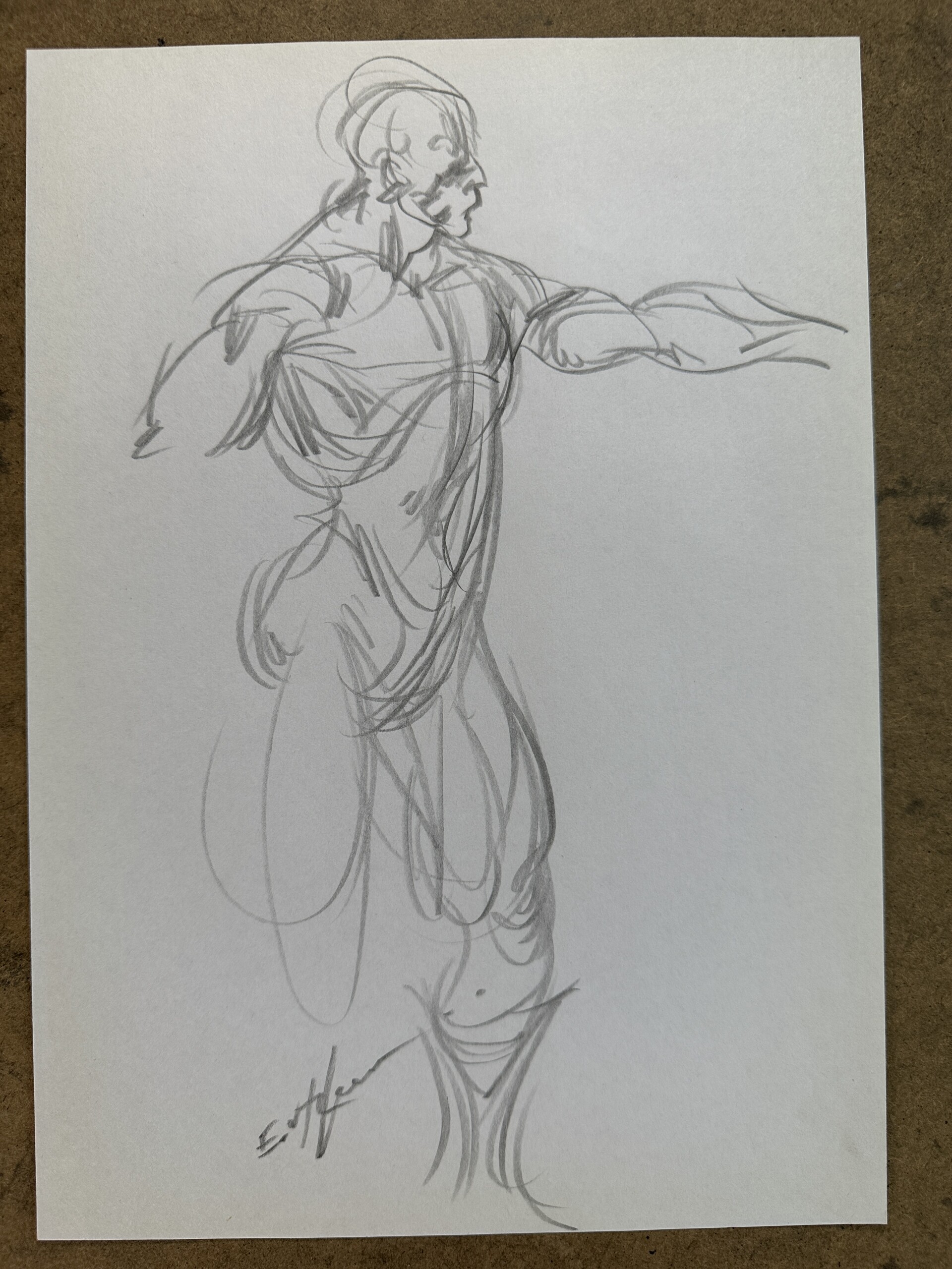 ArtStation - Man Pose – Original Pen Sketch – John Buscema Inspired ...