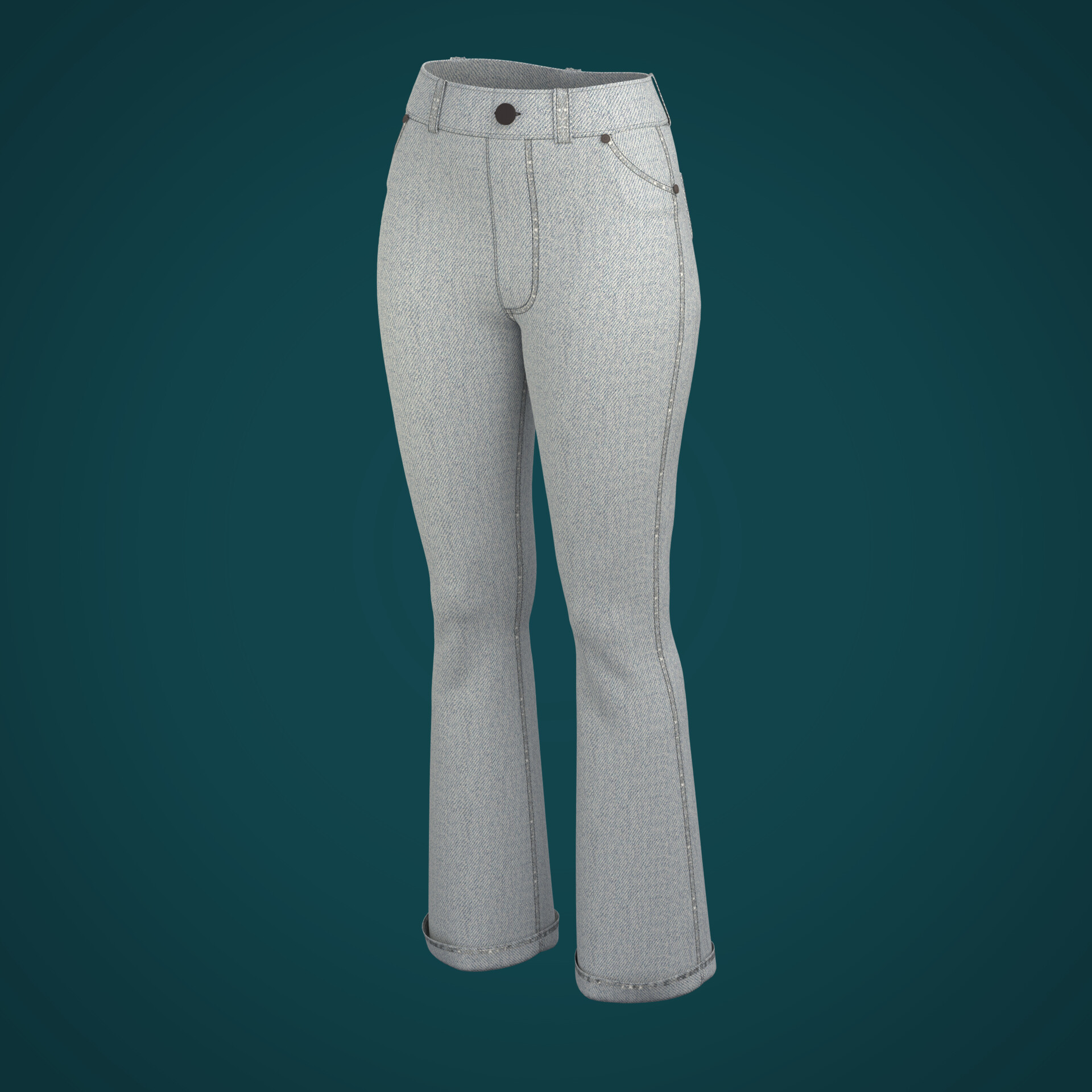 ArtStation - Women Bootcut jeans | Clo3D Fashion Design