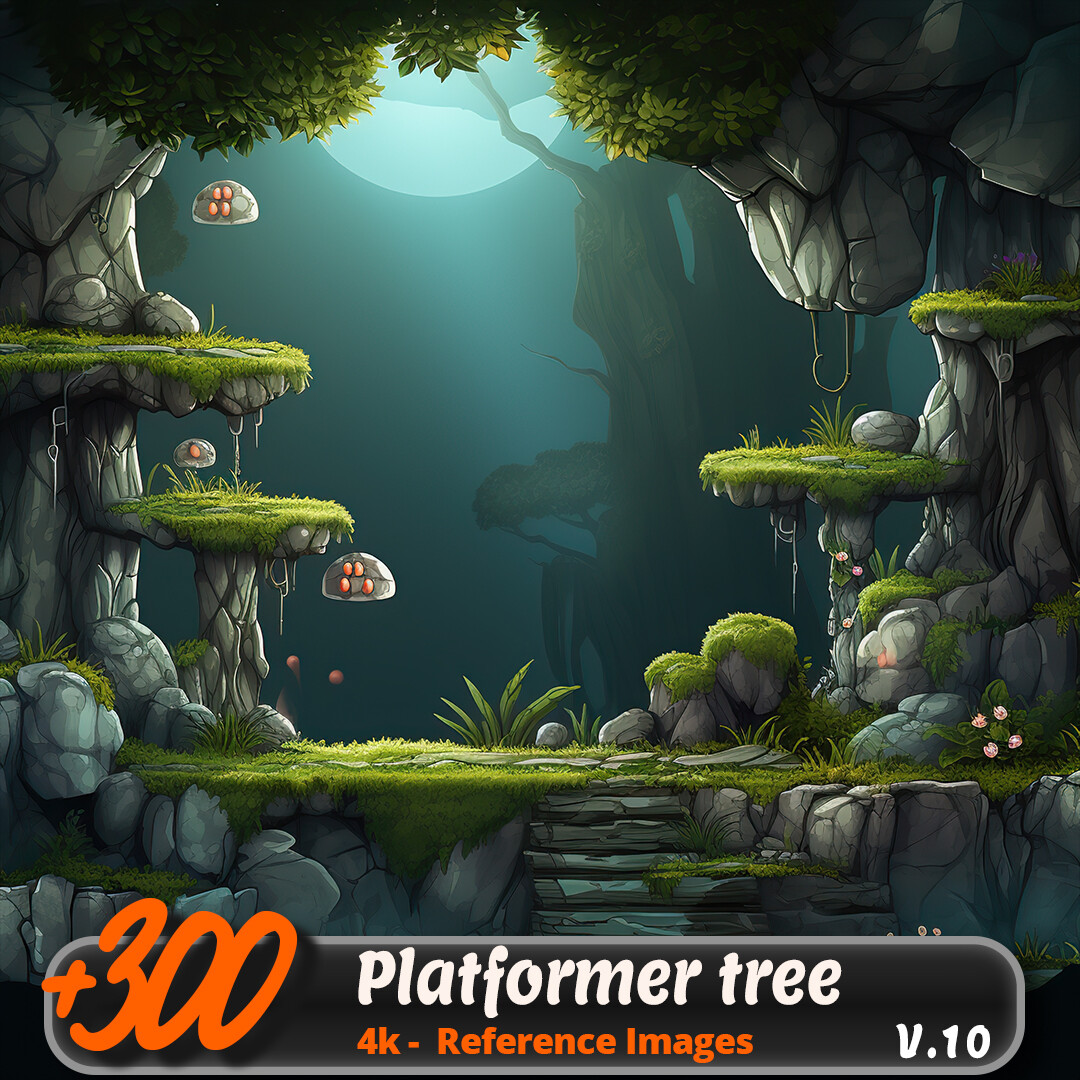 ArtStation - Platformer tree VOL . 10/ 4K/ Reference Image