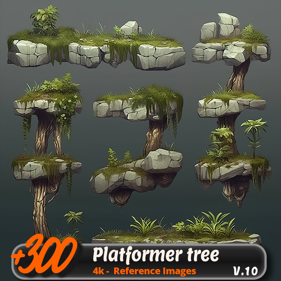 ArtStation - Platformer tree VOL . 10/ 4K/ Reference Image