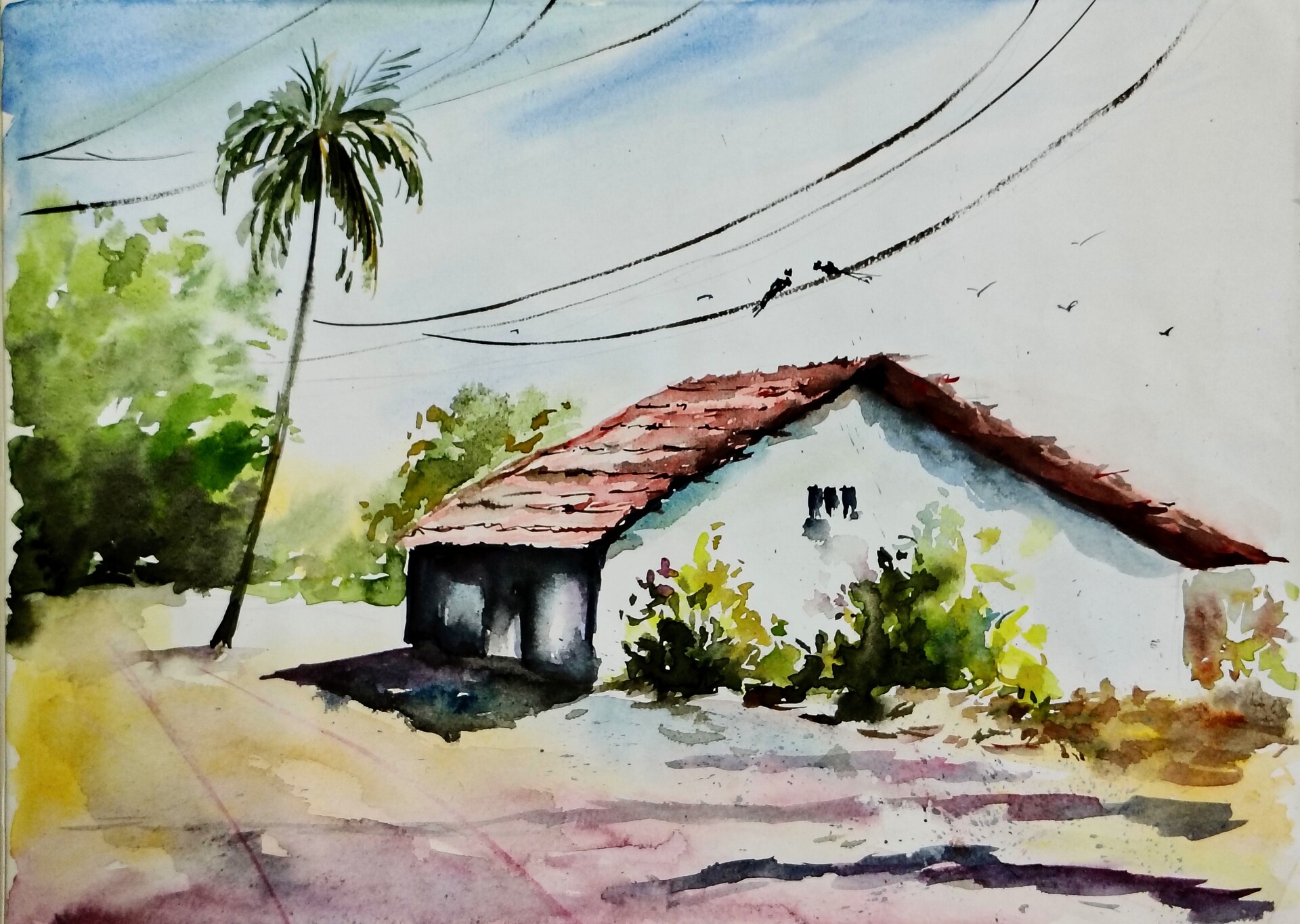 ArtStation - "Tranquil Corners – A Watercolor Glimpse of Rustic Charm"