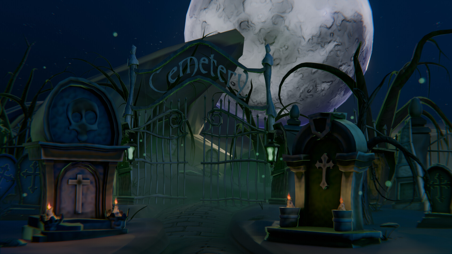 ArtStation - Stylized Final Scene Cemetery – Complete 3D Environment ...