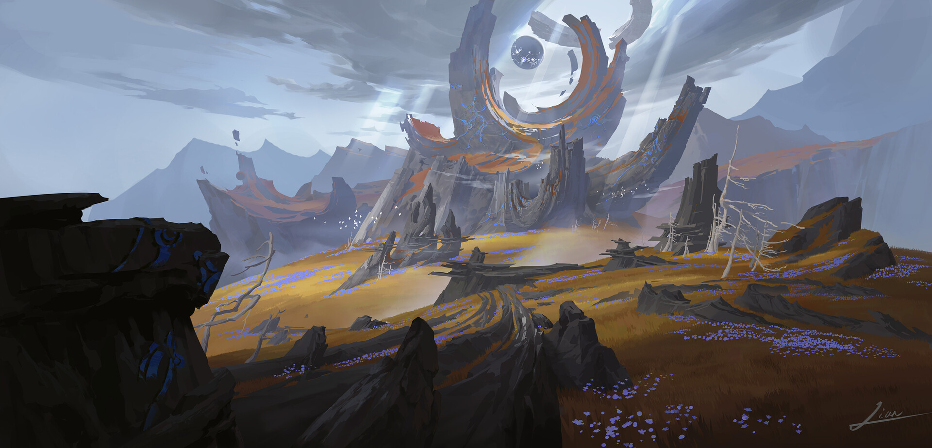 ArtStation - C形岩石地标场景