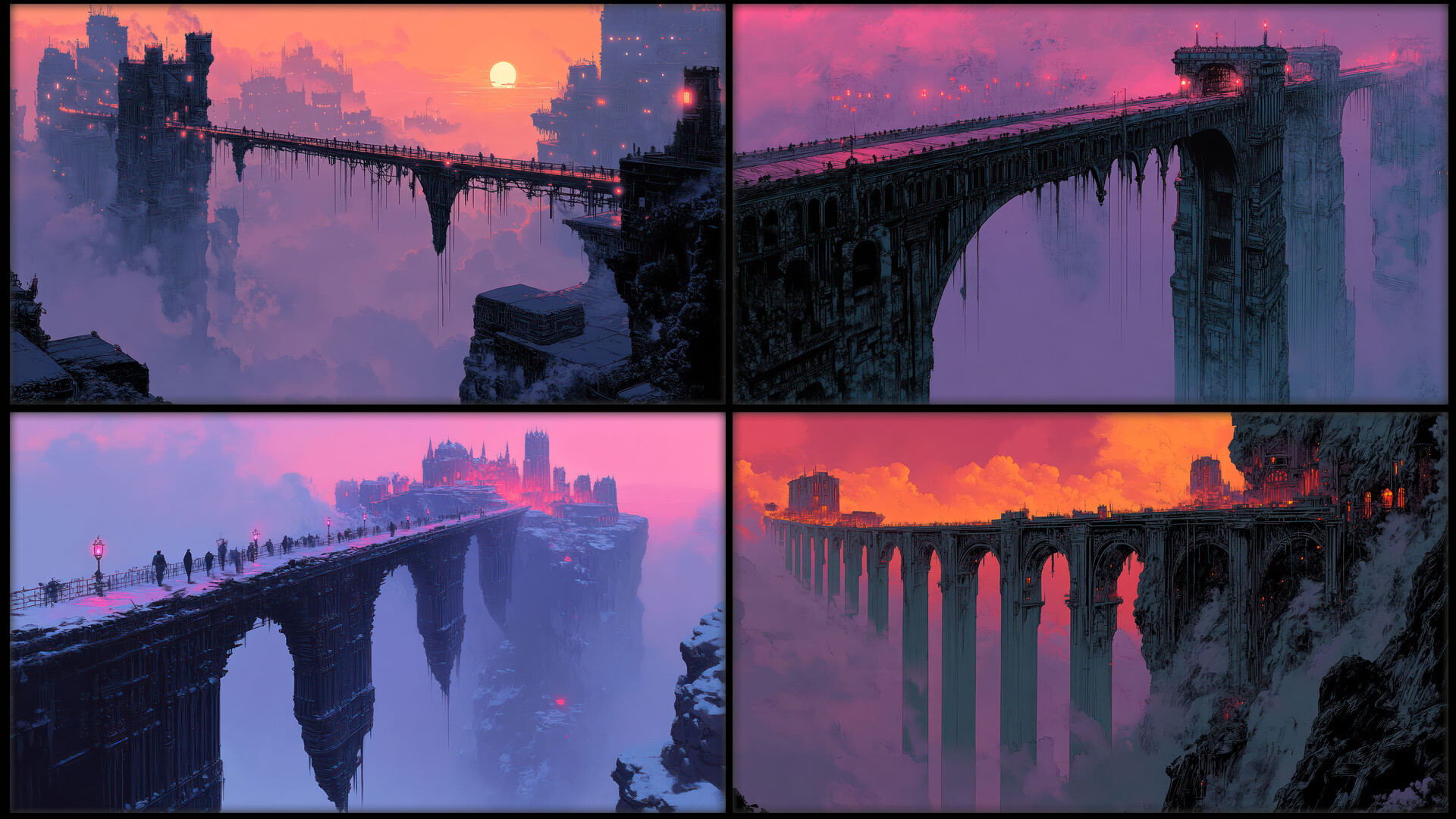 Ferial Concept - 🔹210 Ghosts Bridge - Anime Concept Reference Image ...