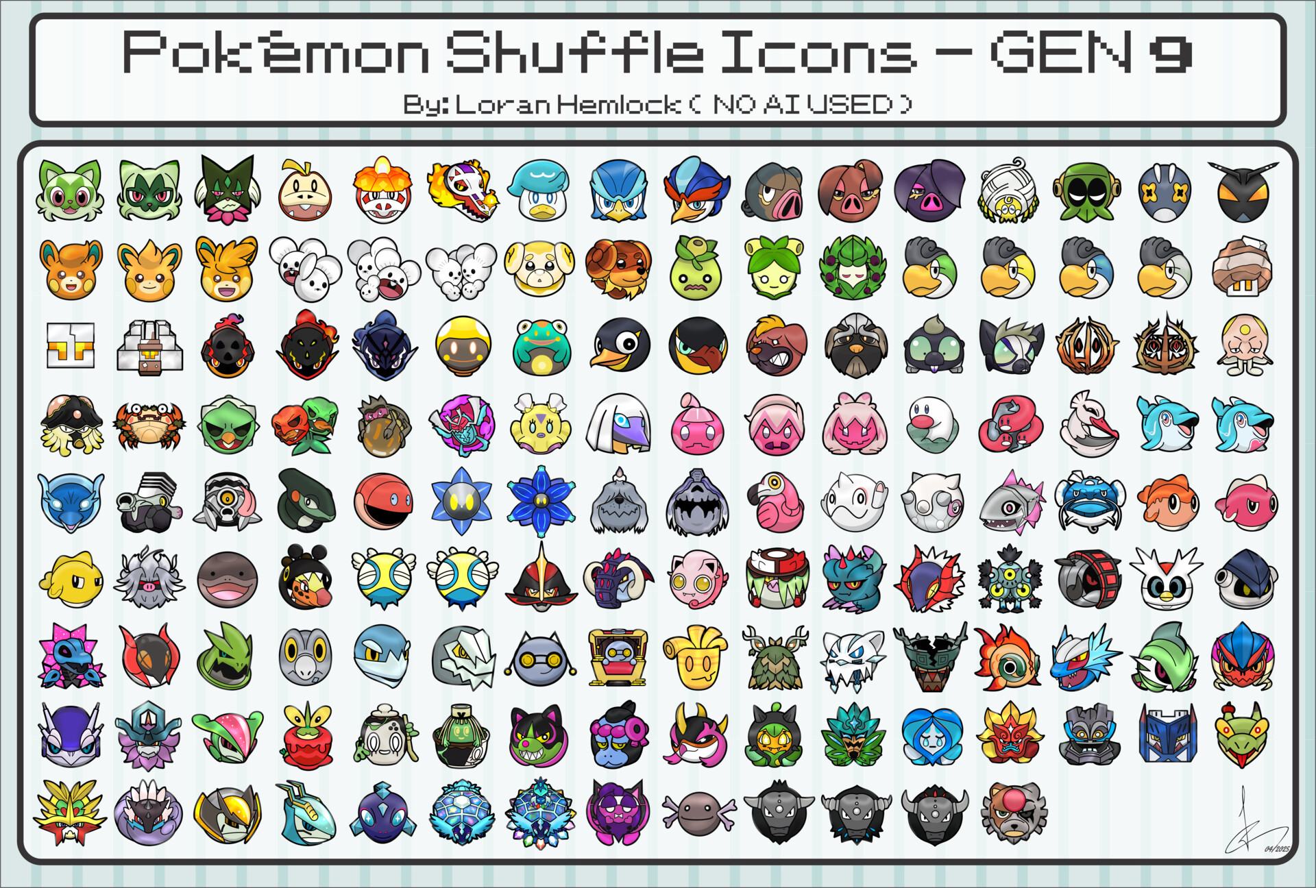 ArtStation - Pokemon Shuffle Style Icons - Full Gen 9 (Paldea)