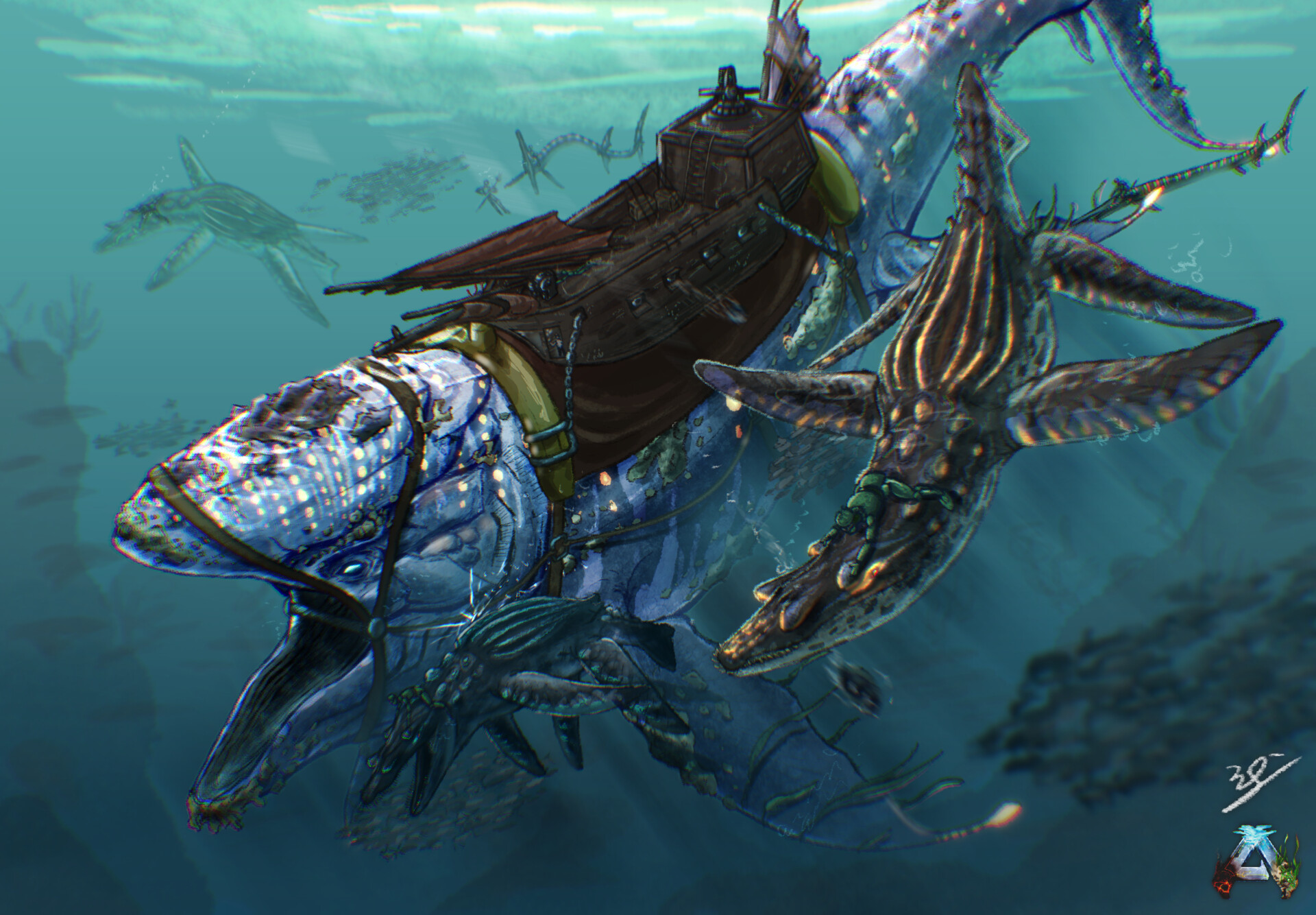 ArtStation - Sunken Liopleurodon Siege