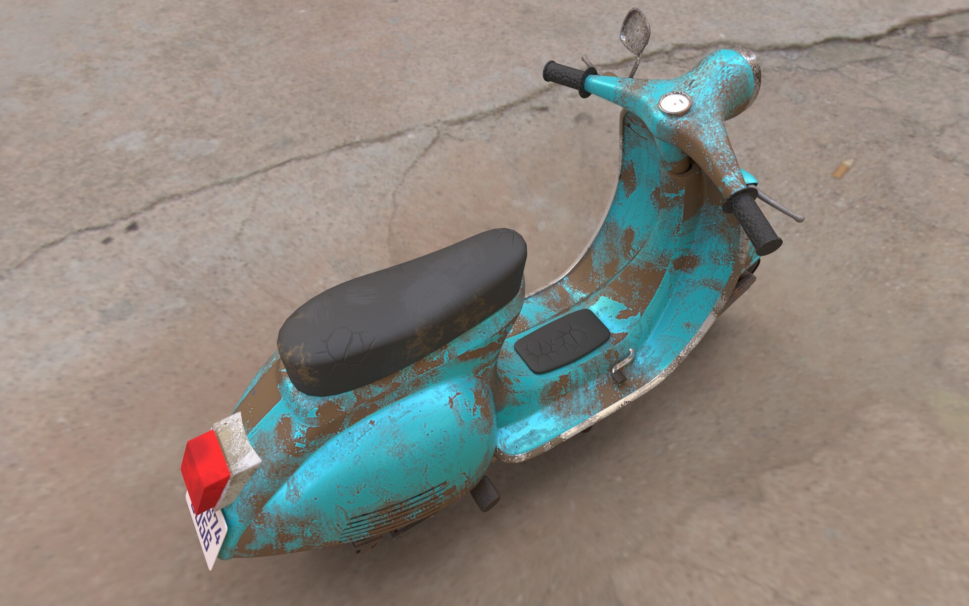 Deborshi Datta - Rusted scooter 3D Modelling