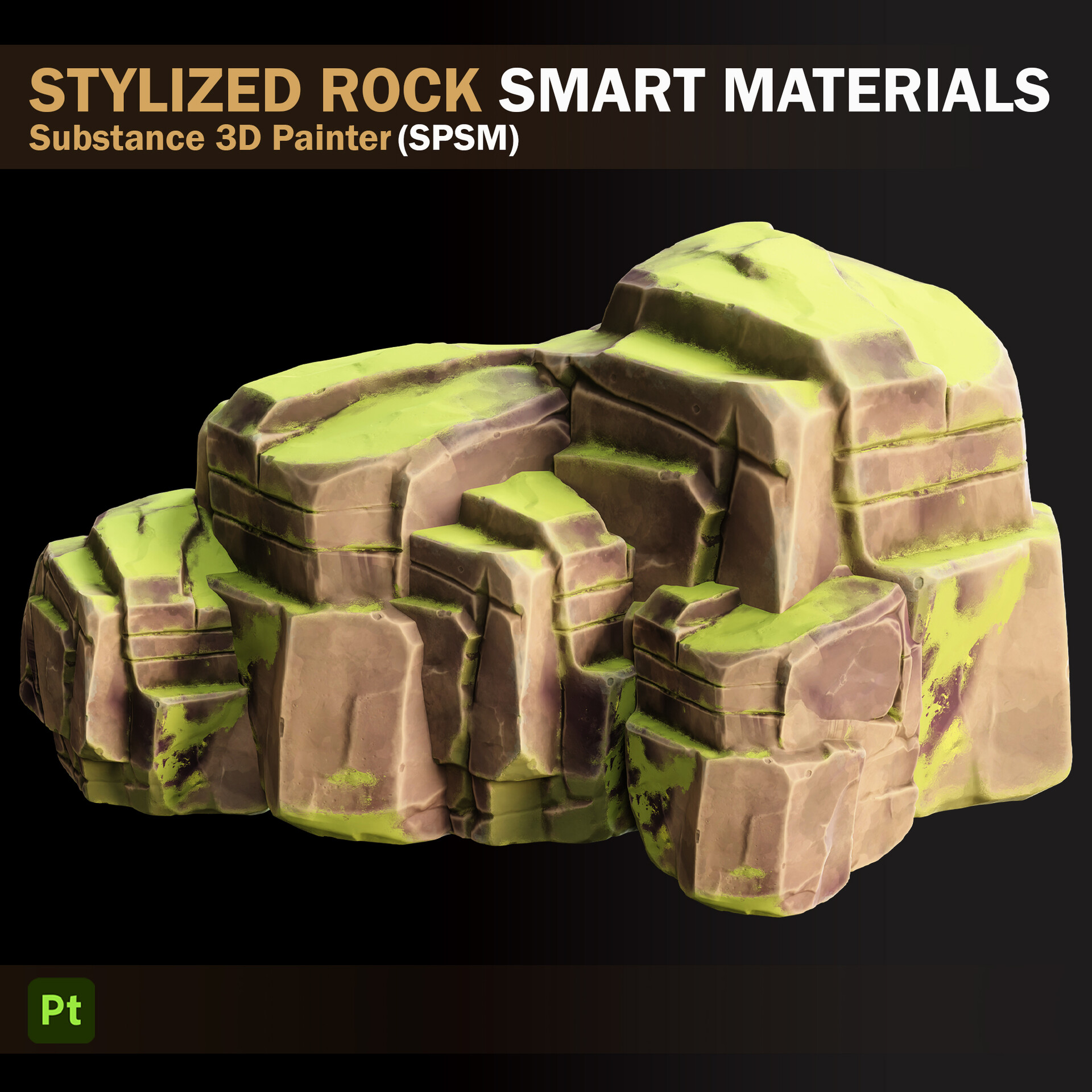 ArtStation - 21 Stylized Rock SMART MATERIALS – Substance 3D Painter
