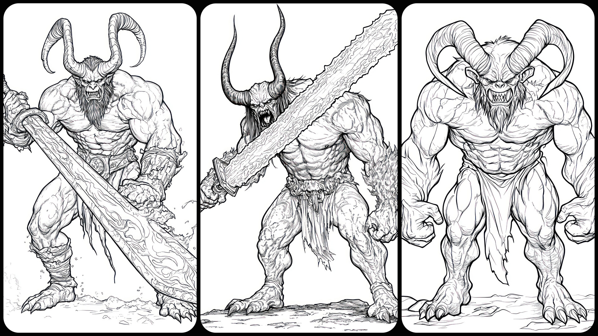 Ferial Studio - 🔹230 Giant Demon - Sketch Reference Image Pack v.5 |4K|