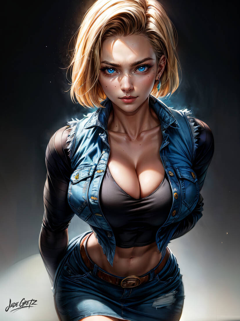 ArtStation - Android 18: Defying Fate with Strength by Jade Gretz