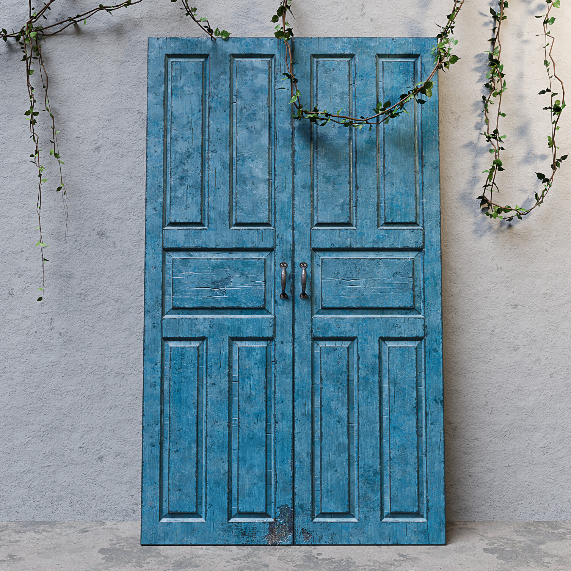 ArtStation - Vintage Double Wooden Door – 3D Model & Texturing